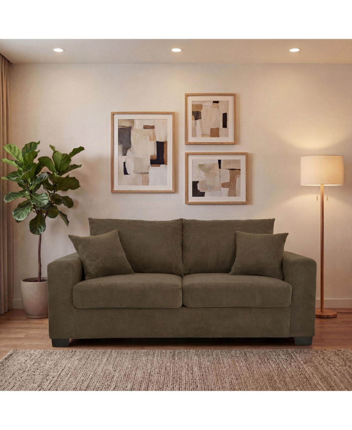 Click here for Rainsken Loveseat Sofa  with 2 Throw Pillows  Comf... prices