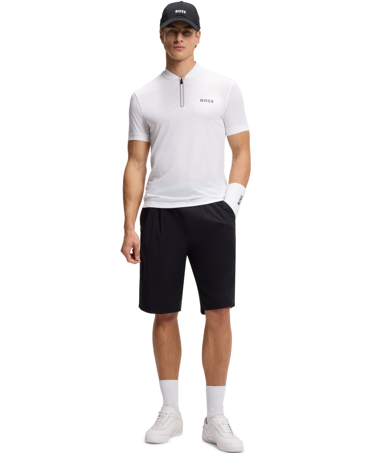 Click here for Boss by Hugo Boss Mens Moisture Management Zip-Nec... prices