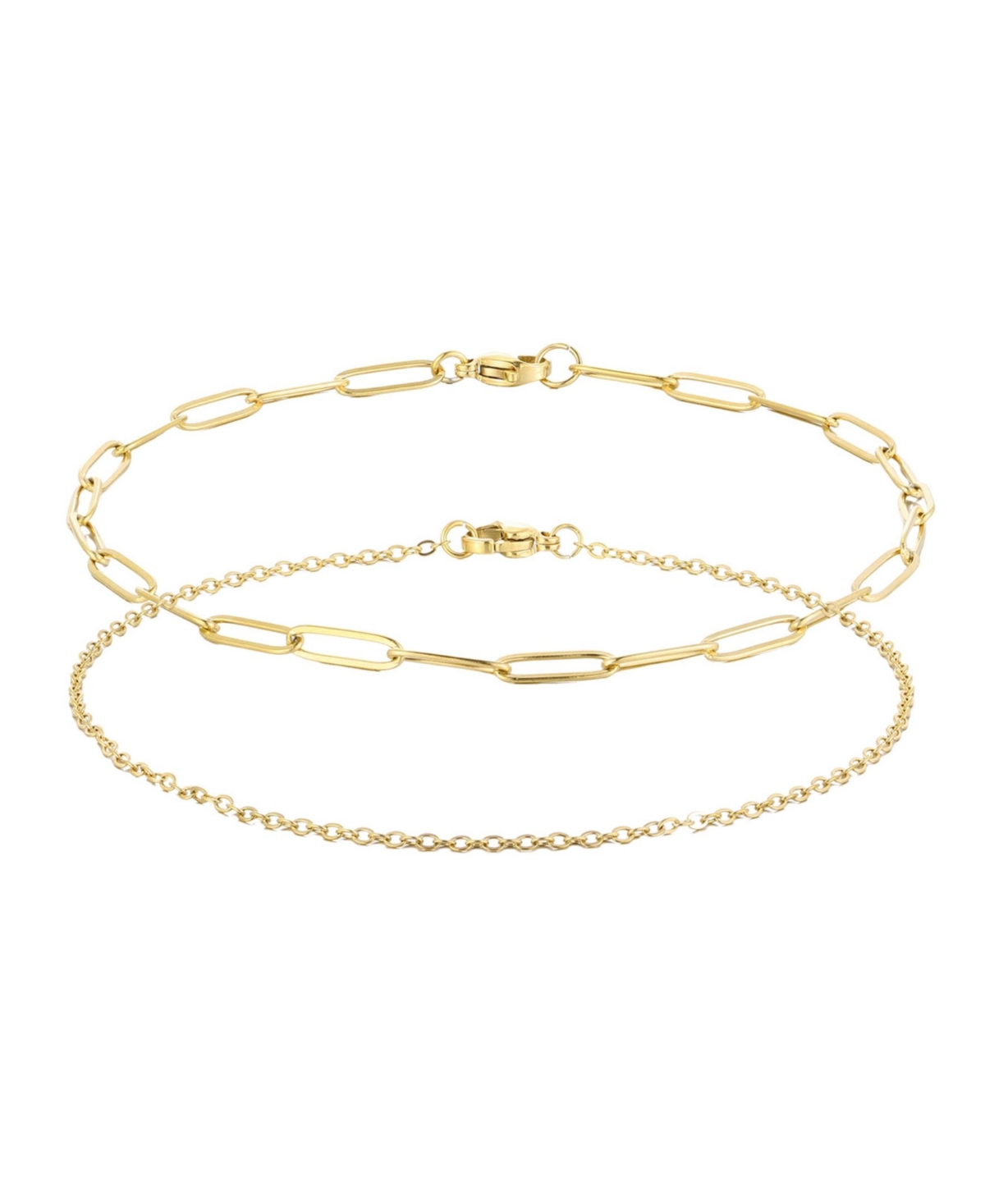 Click here for Adornia Tarnish Resistant Gold Set of 2 Chain Ankl... prices