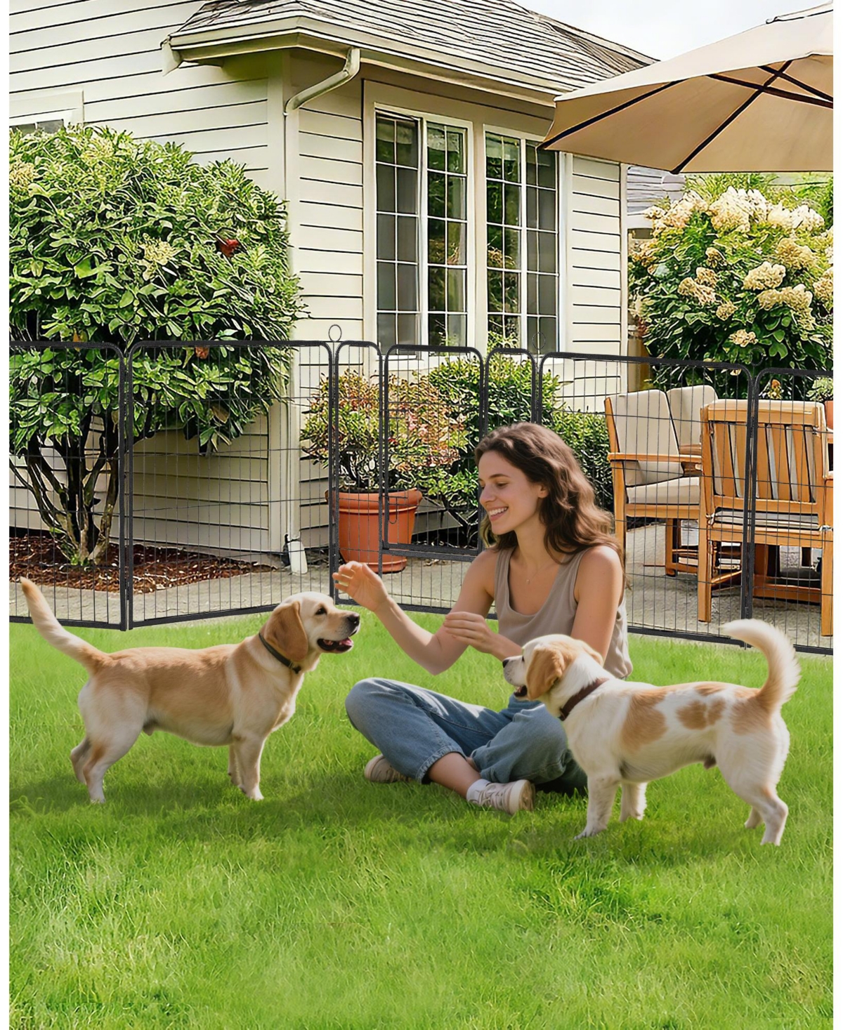 Click here for homfan Heavy Duty Metal Dog Playpen with Gate 8 Pa... prices