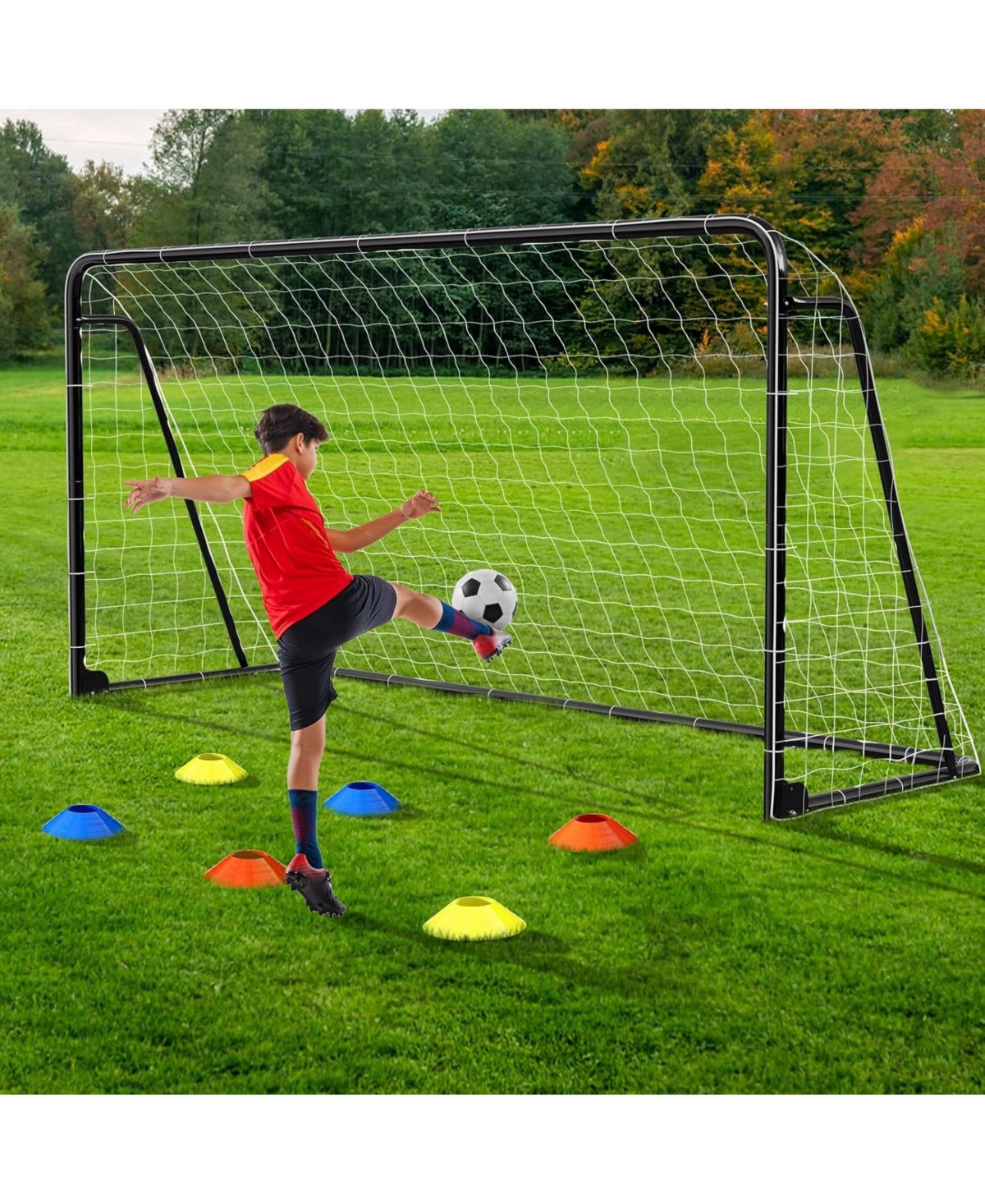 Click here for Aboron Heavy-Duty Metal Soccer Goal for Backyard a... prices