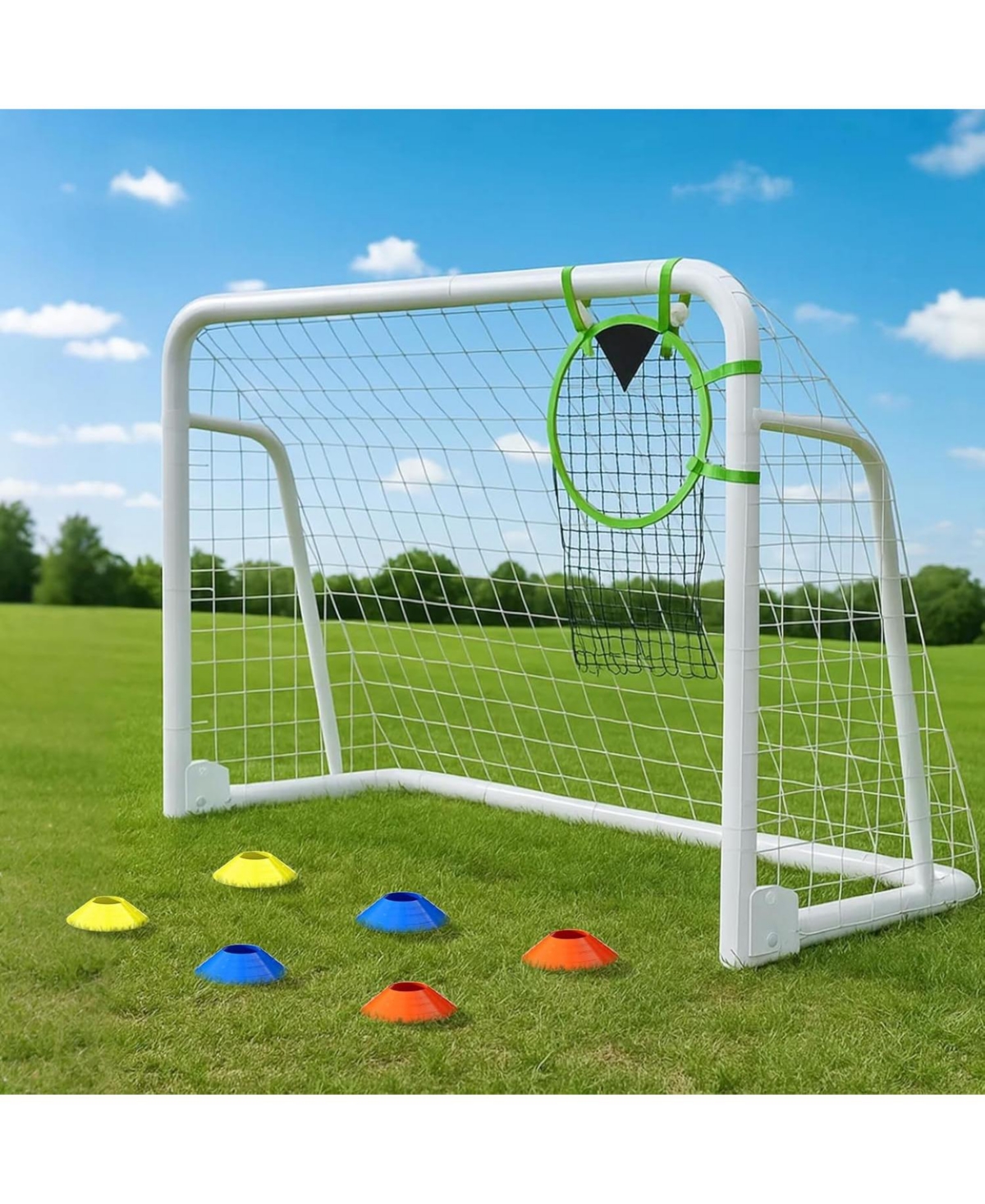 Click here for Aboron Heavy-Duty Metal Soccer Goal for Backyard a... prices