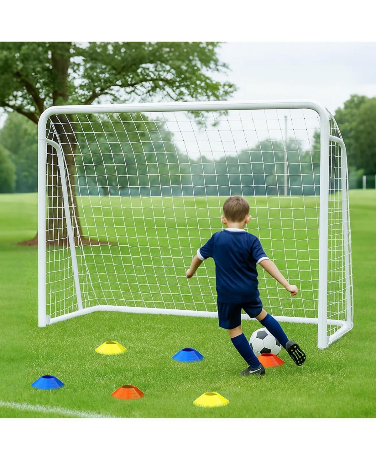Click here for Aboron Heavy-Duty Metal Soccer Goal for Backyard a... prices