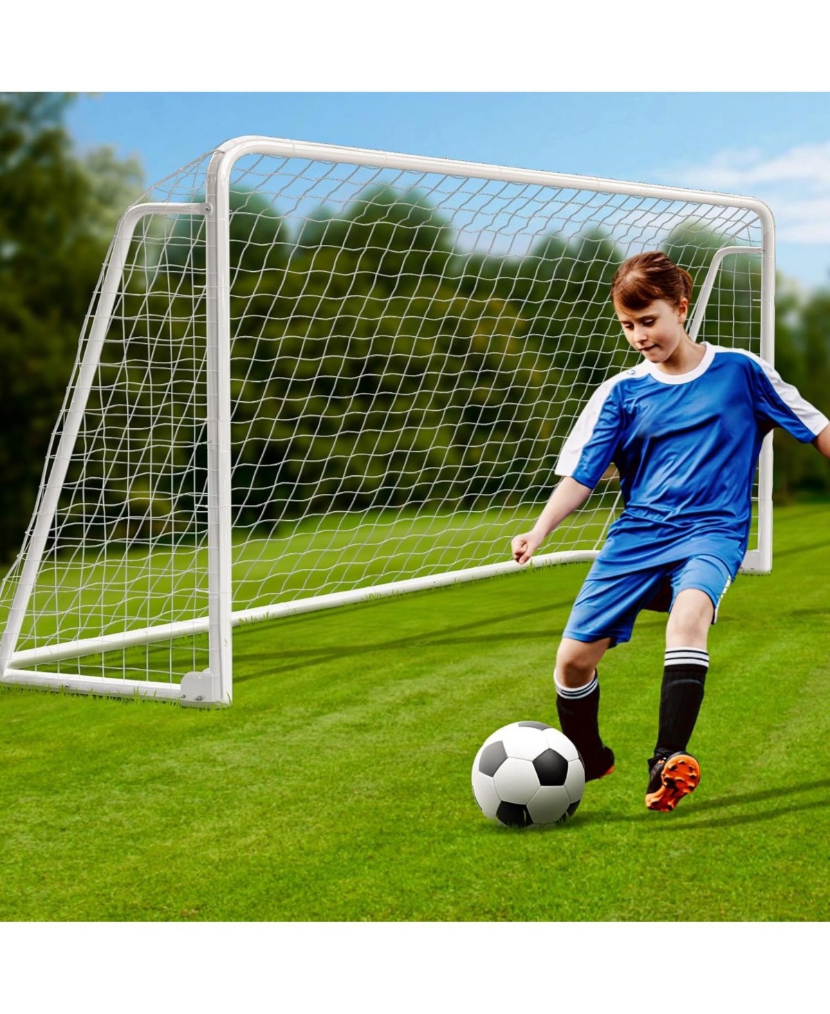 Click here for Aboron Heavy-Duty Metal Soccer Goal for Backyard a... prices