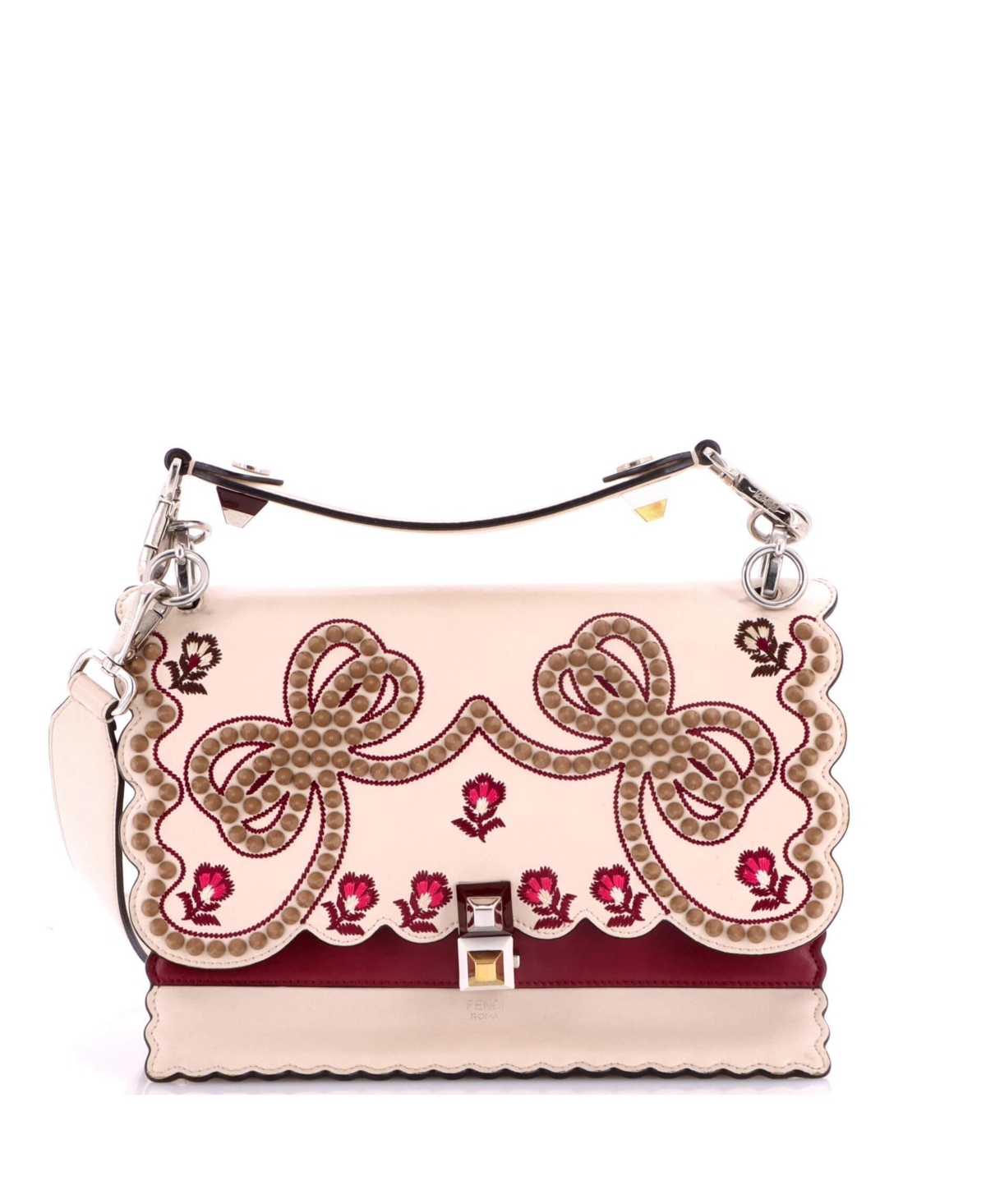Click here for Pre-Owned Fendi Medium Kan I Bag Embroidered Studd... prices