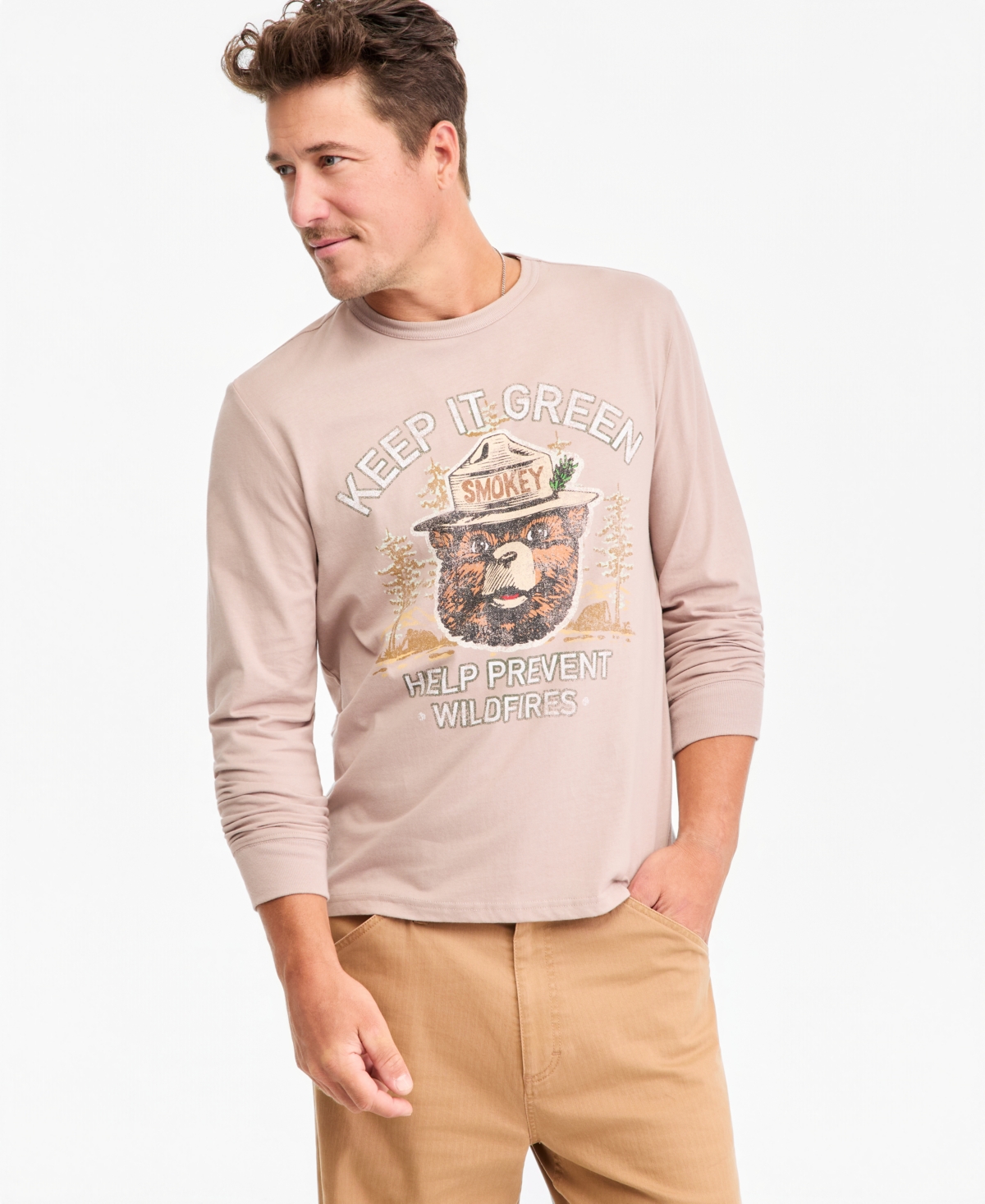 Click here for Sun + Stone Mens Long-Sleeve Camp Smokey Cotton T-... prices