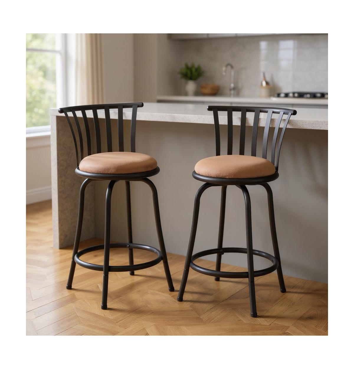Click here for HomeRoots Set of Two 24 Microfiber and Metal Low B... prices