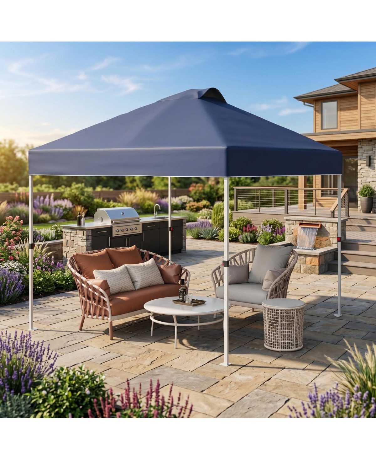 Click here for Homfan Pop-Up Canopy Tent  Fabric Gazebo with Doub... prices