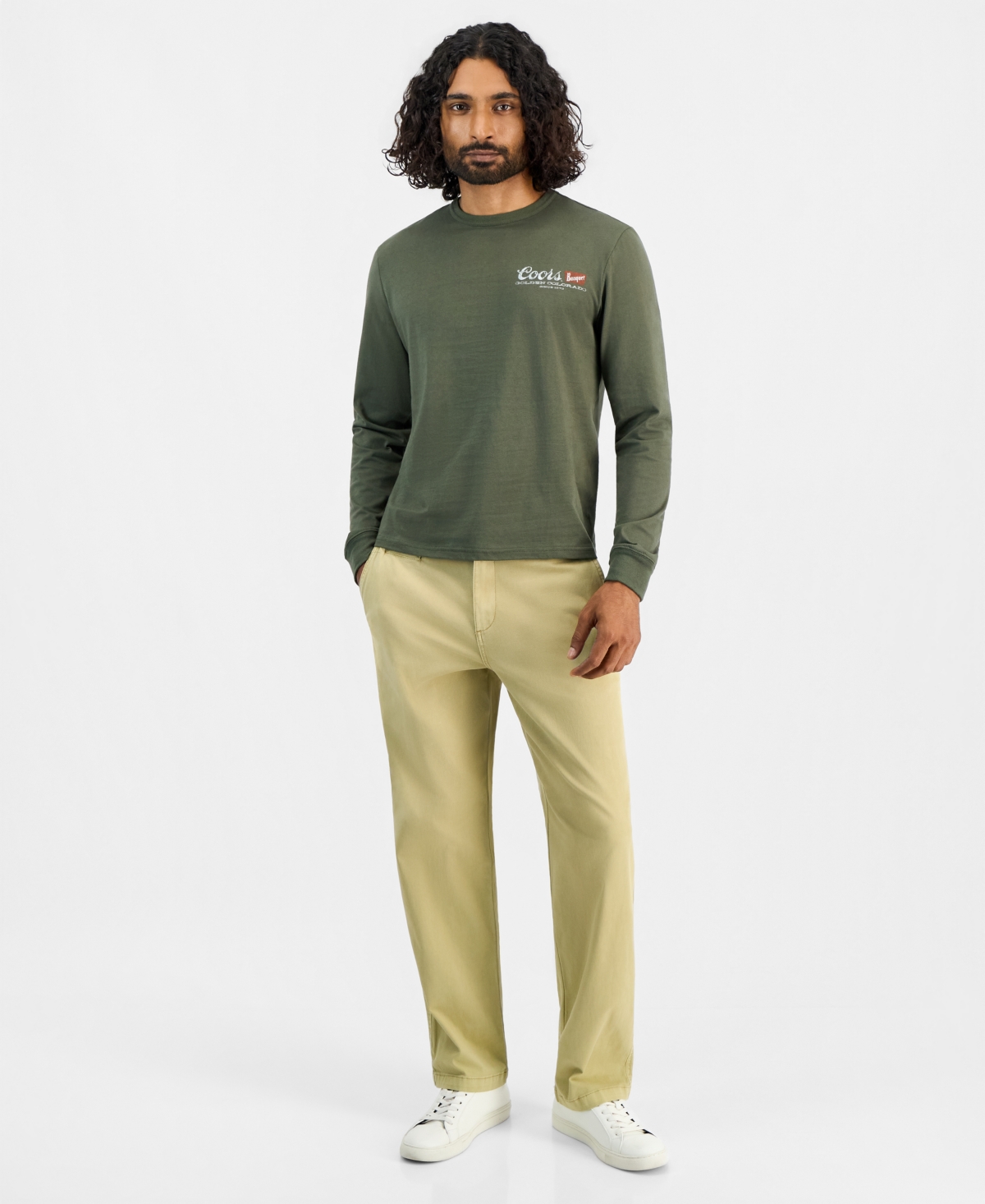 Click here for Sun + Stone Mens Cotton-Blend 32 Inseam Relaxed Ch... prices