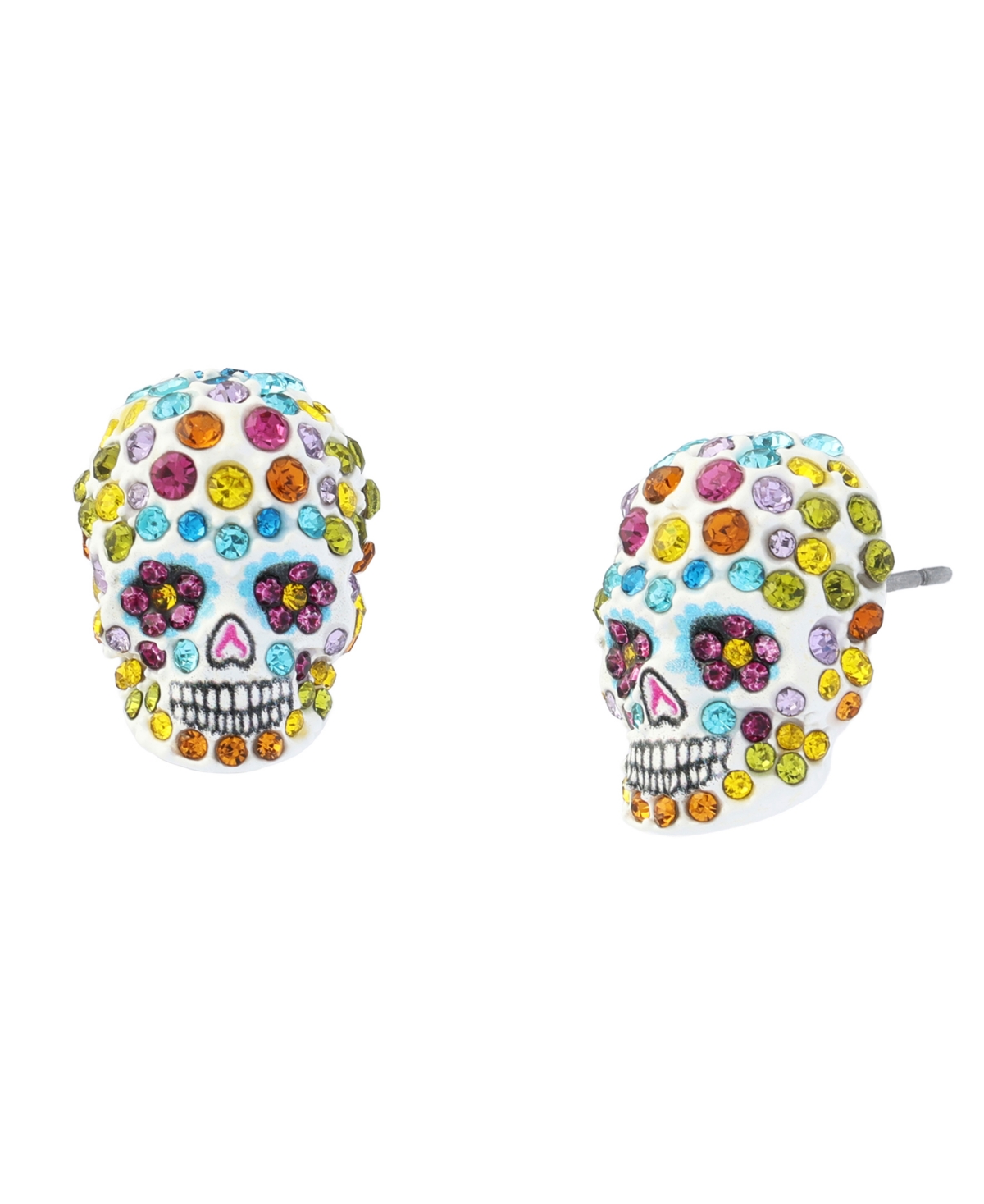 Click here for Betsey Johnson Faux-Stone Sugar Skull Stud Earring... prices