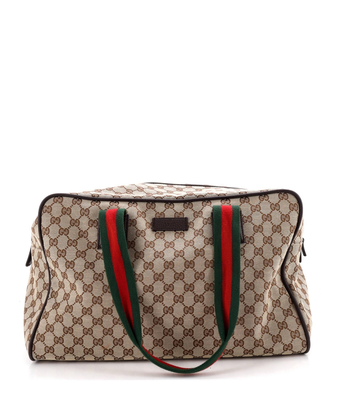 Click here for Pre-Owned Gucci Medium Web Carry On Duffle Bag Gg... prices