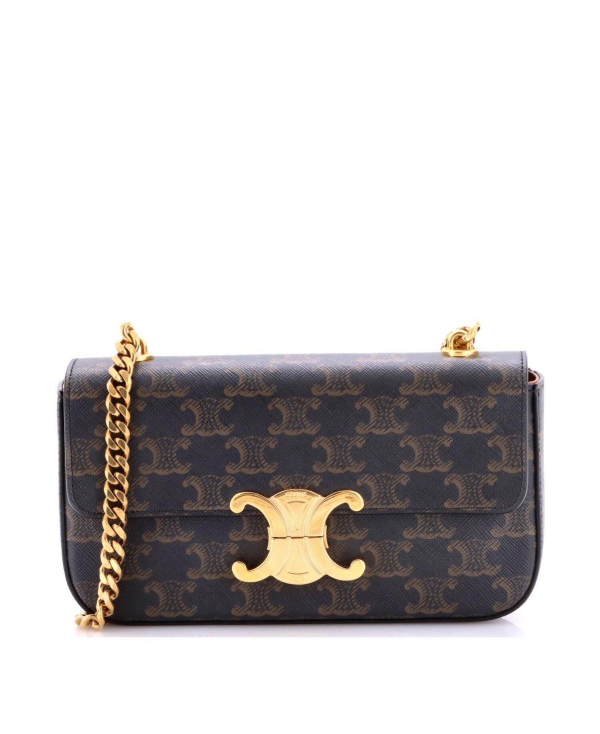 Click here for Pre-Owned Celine Small Triomphe Chain Shoulder Bag... prices