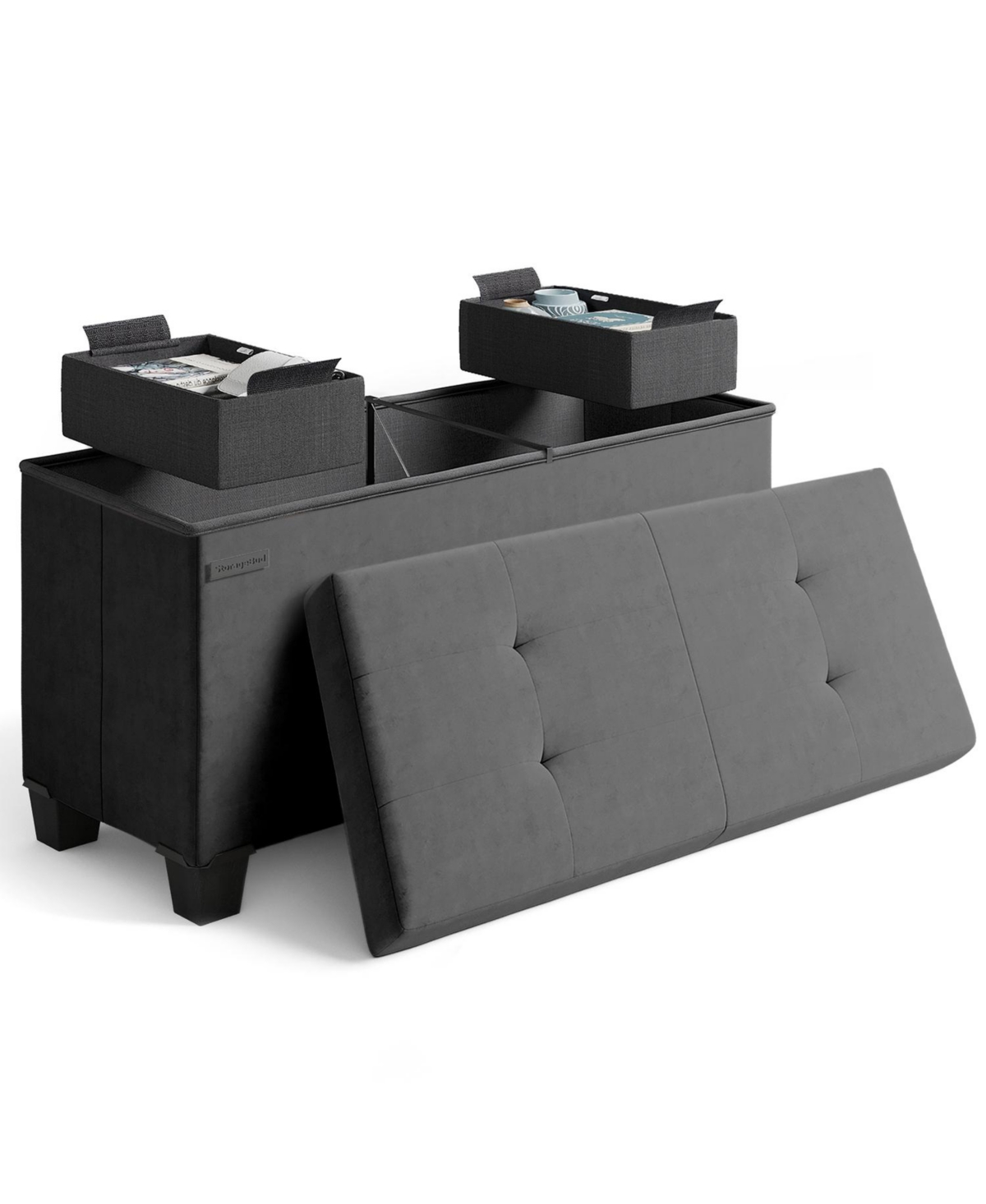 Click here for Nestl 30-Inch Velvet Storage Ottoman with Bin  Sma... prices