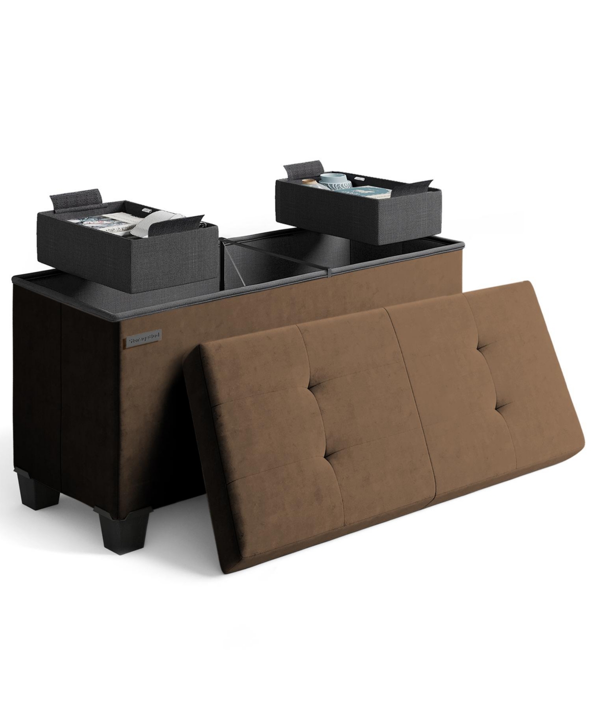 Click here for Nestl 30-Inch Velvet Storage Ottoman with Bin  Sma... prices