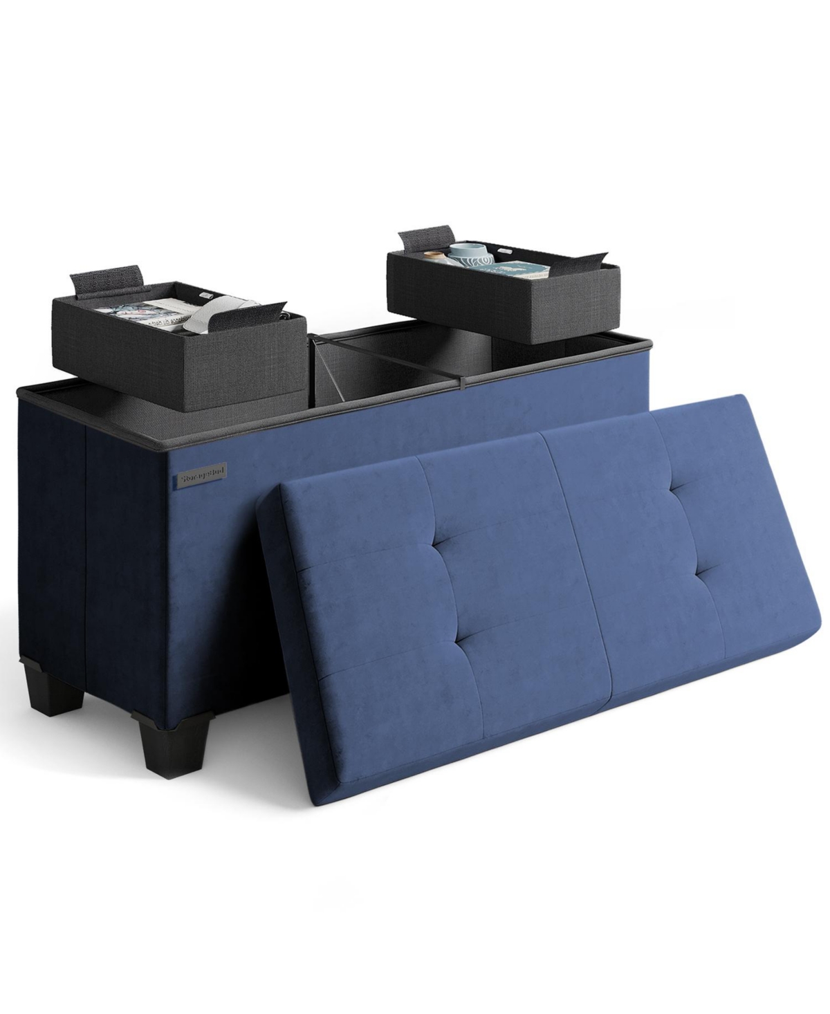 Click here for Nestl 30-Inch Velvet Storage Ottoman with Bin  Sma... prices