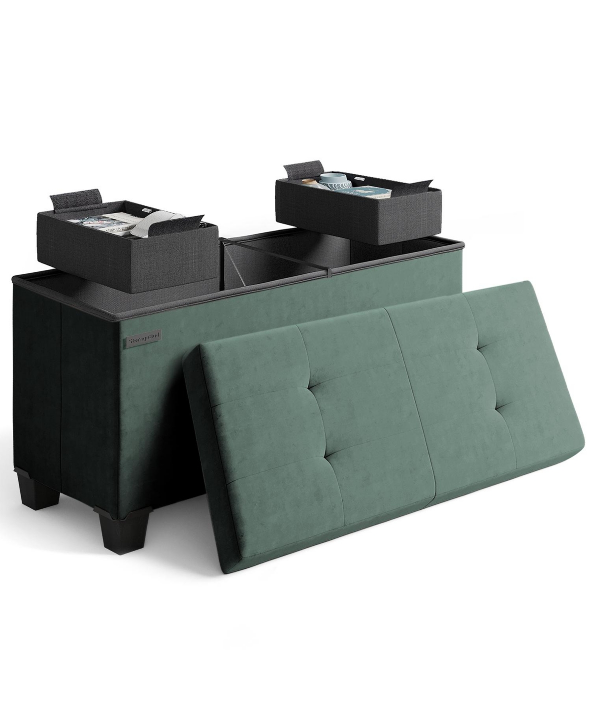 Click here for Nestl 30-Inch Velvet Storage Ottoman with Bin  Sma... prices