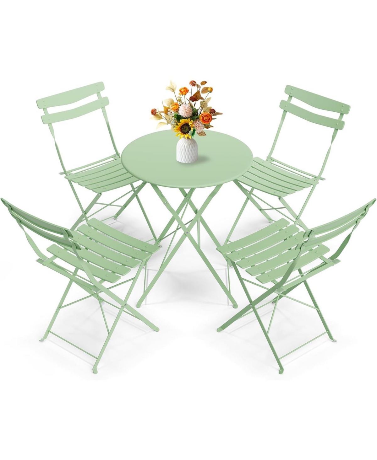 Click here for gaomon 5Piece Patio Bistro Set - Metal Frame Foldi... prices