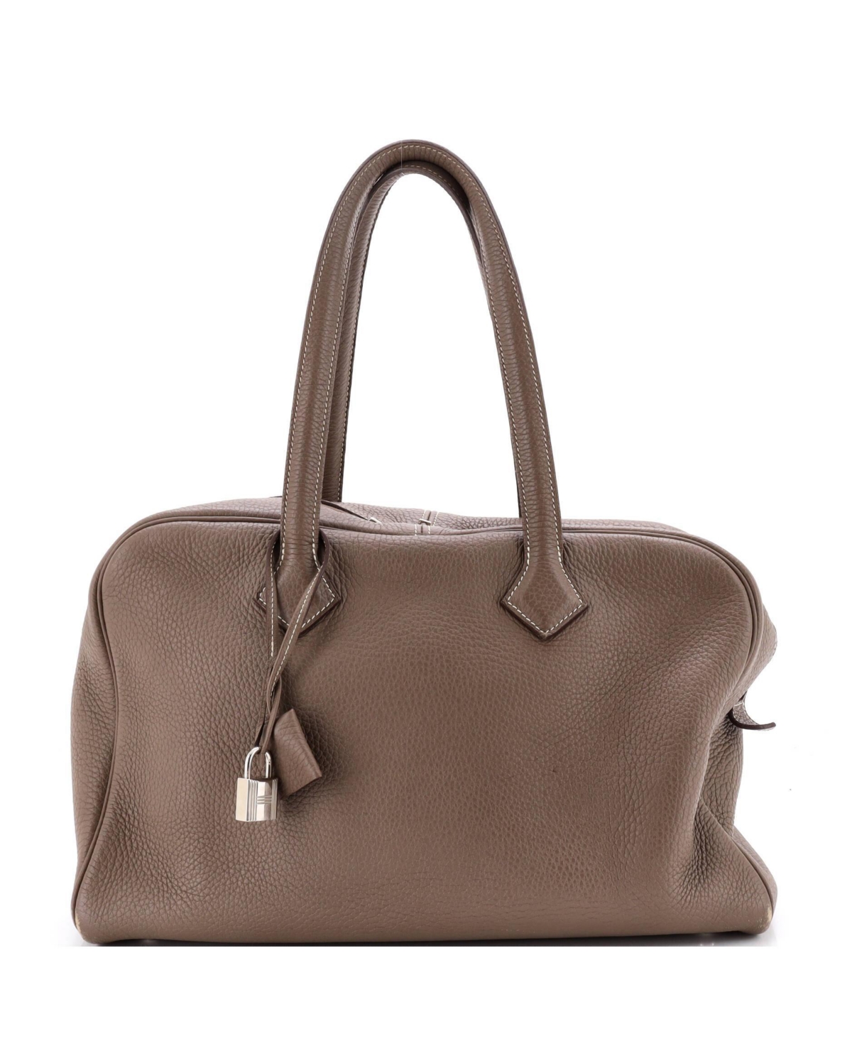 Click here for Pre-Owned HERMES 35 Victoria Ii Bag Clemence - Gre... prices