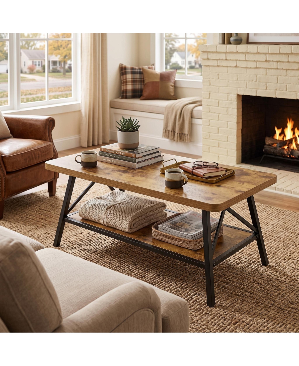 Click here for gaomon Rectangle Coffee Table for Living Room with... prices