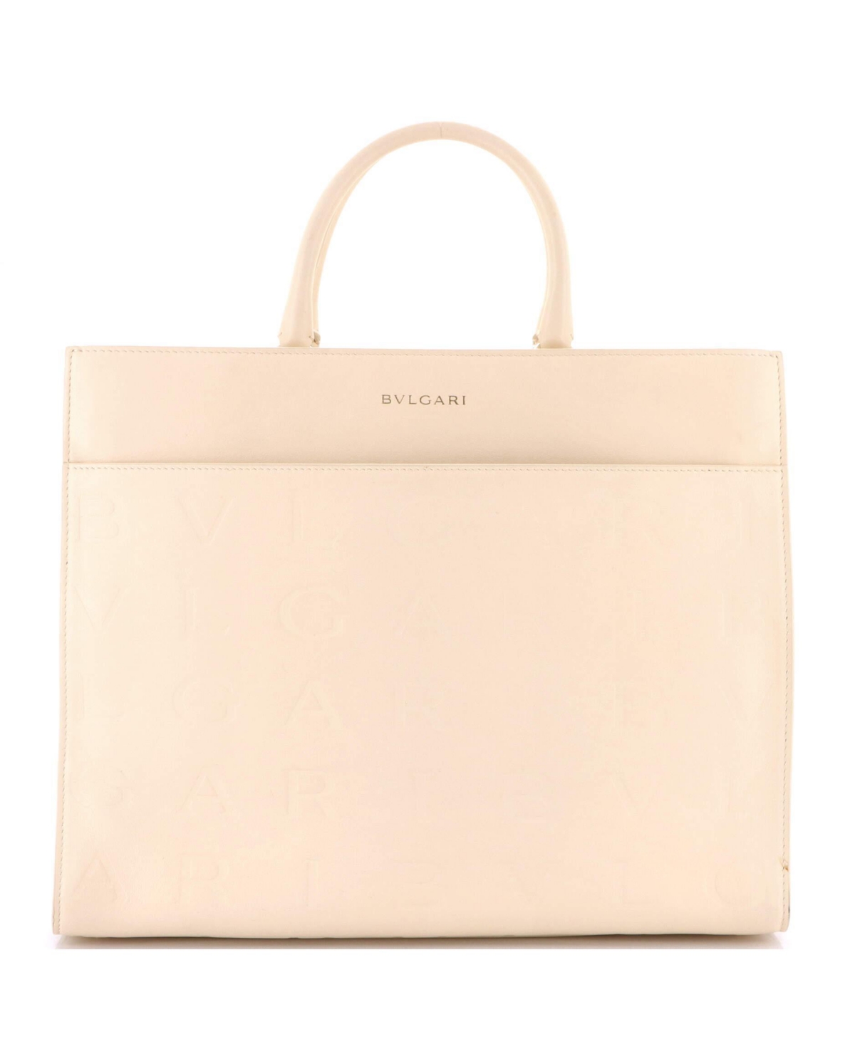 Click here for Pre-Owned Bvlgari Medium Logo Convertible Tote Emb... prices