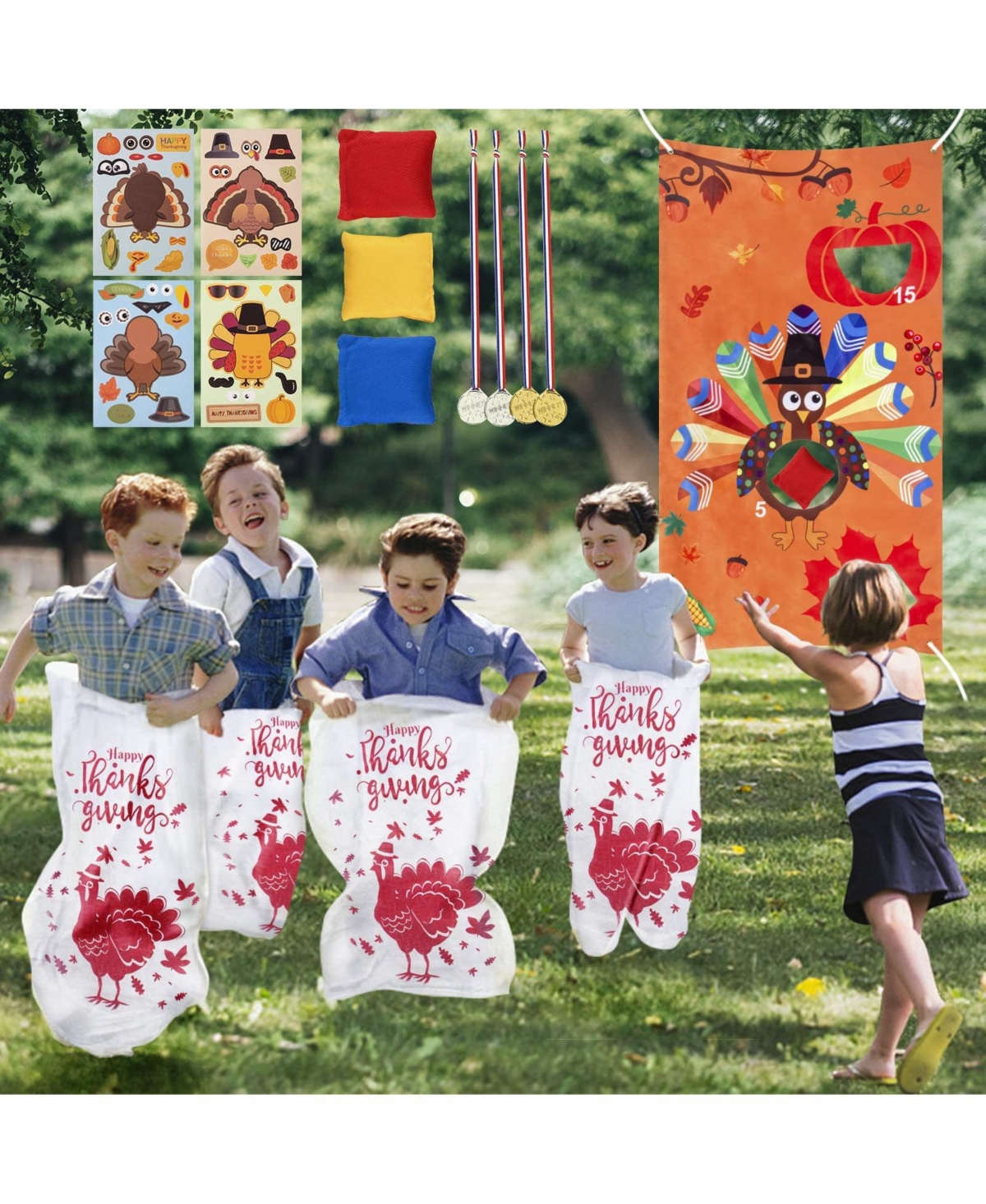 Click here for homfan 17 Piece Thanksgiving Bean Bag Toss Game Se... prices