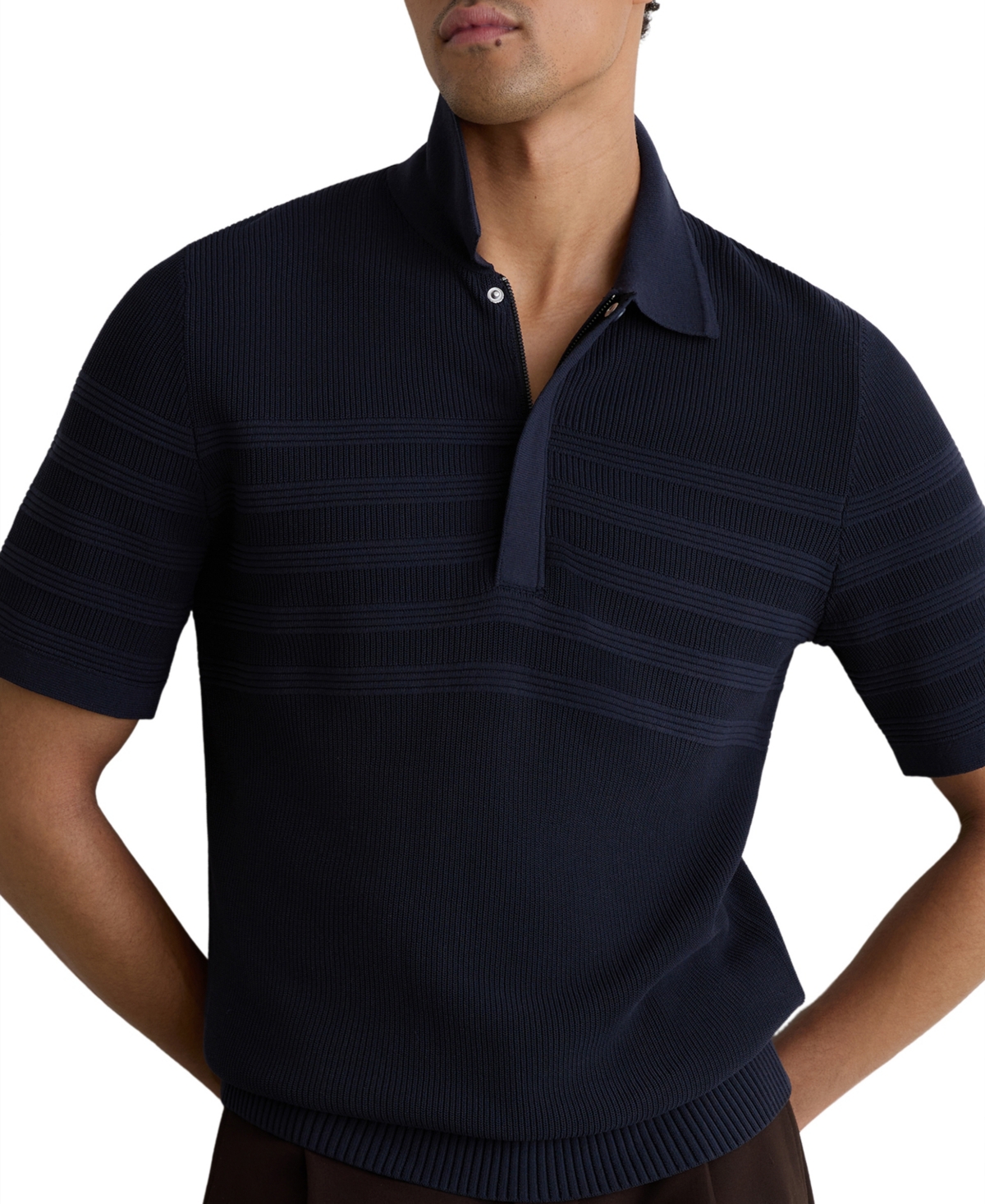 Click here for Reiss Mens Falklands Cotton-Blend Textured-Knit Ha... prices