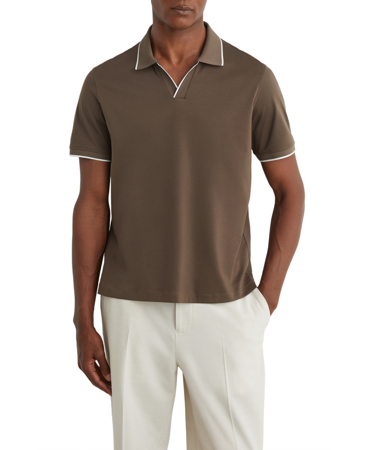 Click here for Reiss Mens Nico Air-Water Cotton Tipped Polo Shirt... prices