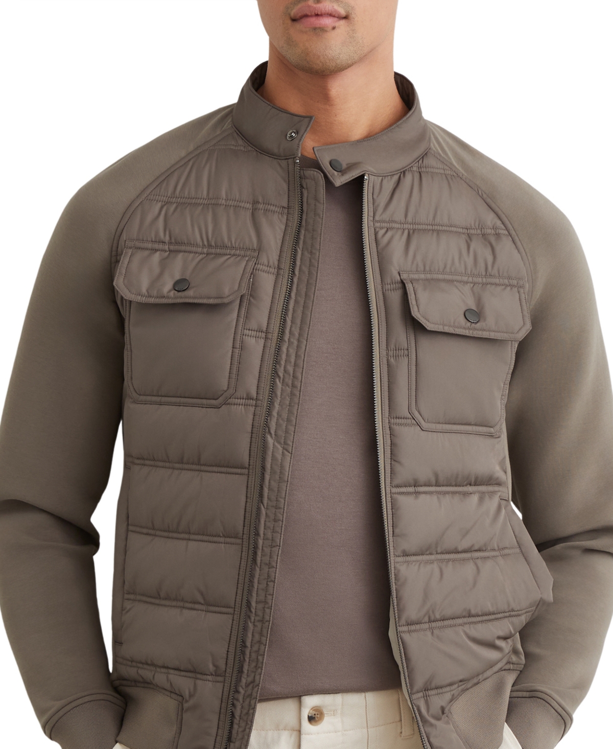 Click here for Reiss Mens Connor Hybrid Quilted Interlock Flap-Po... prices