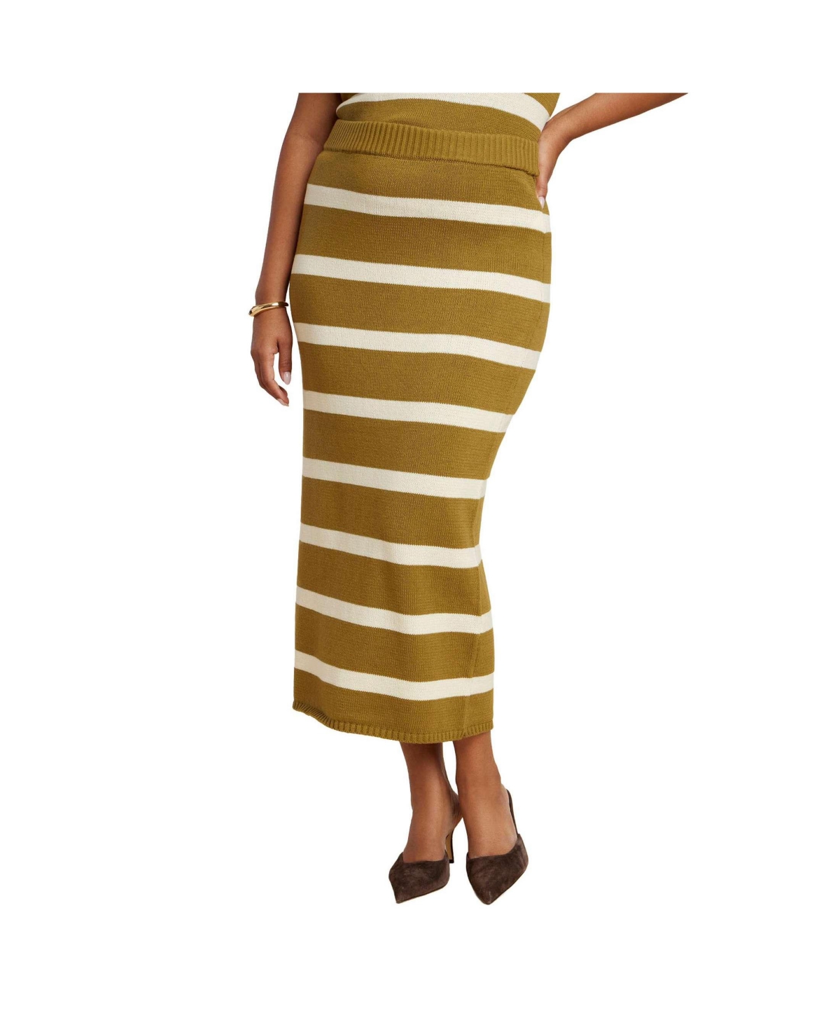 Click here for Eloquii Womens Plus Size Midi Sweater Skirt - Tenn... prices