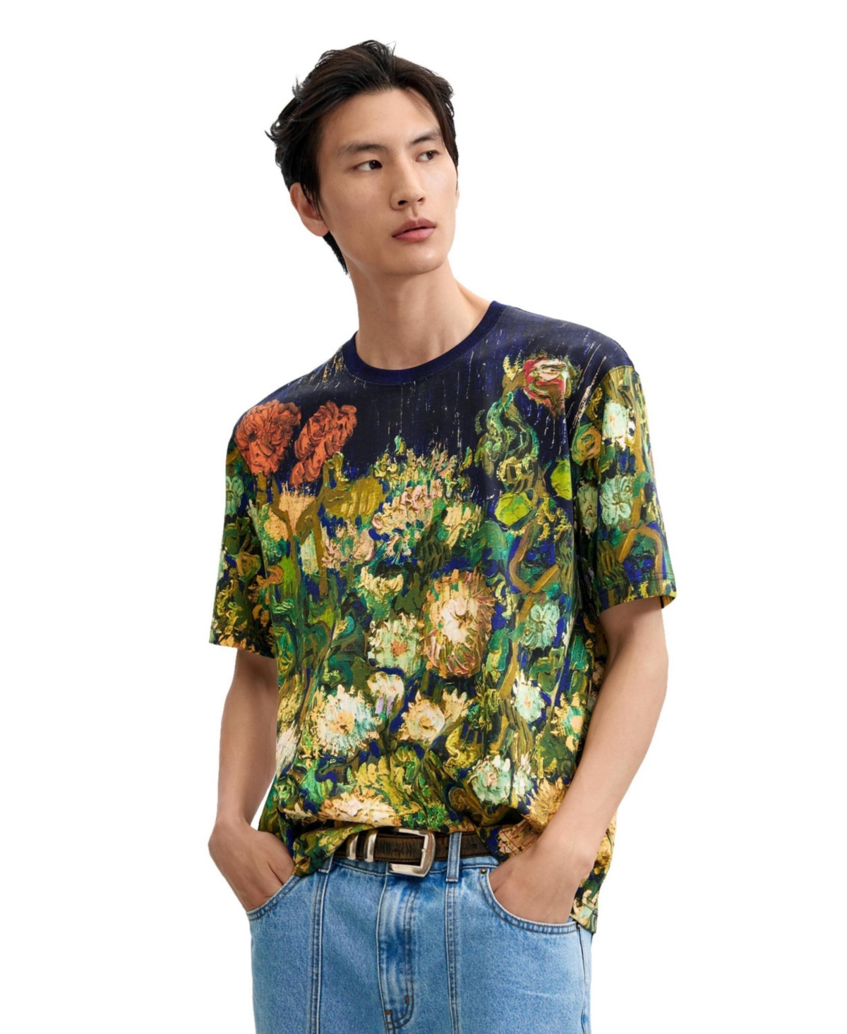 Click here for Desigual Mens Still Life Print T-shirt - Dark blue prices