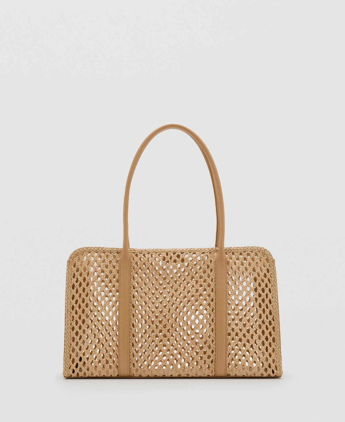 Click here for Mango Womens Braided Shoulder Bag - Light Beige prices