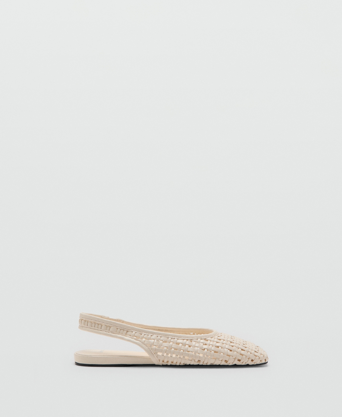 Click here for Mango Womens Braided Slingback Ballet Flats - Whit... prices