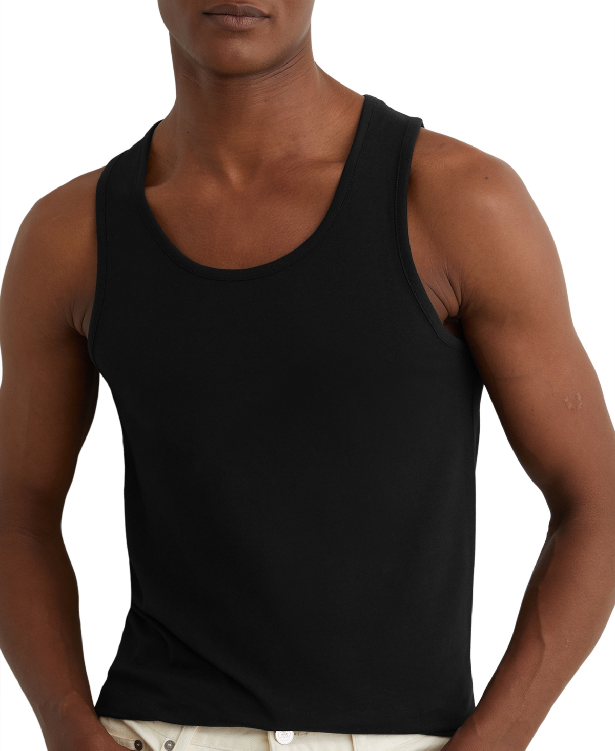 Click here for Reiss Mens Vinnie Cotton Stretch Vest - Black prices
