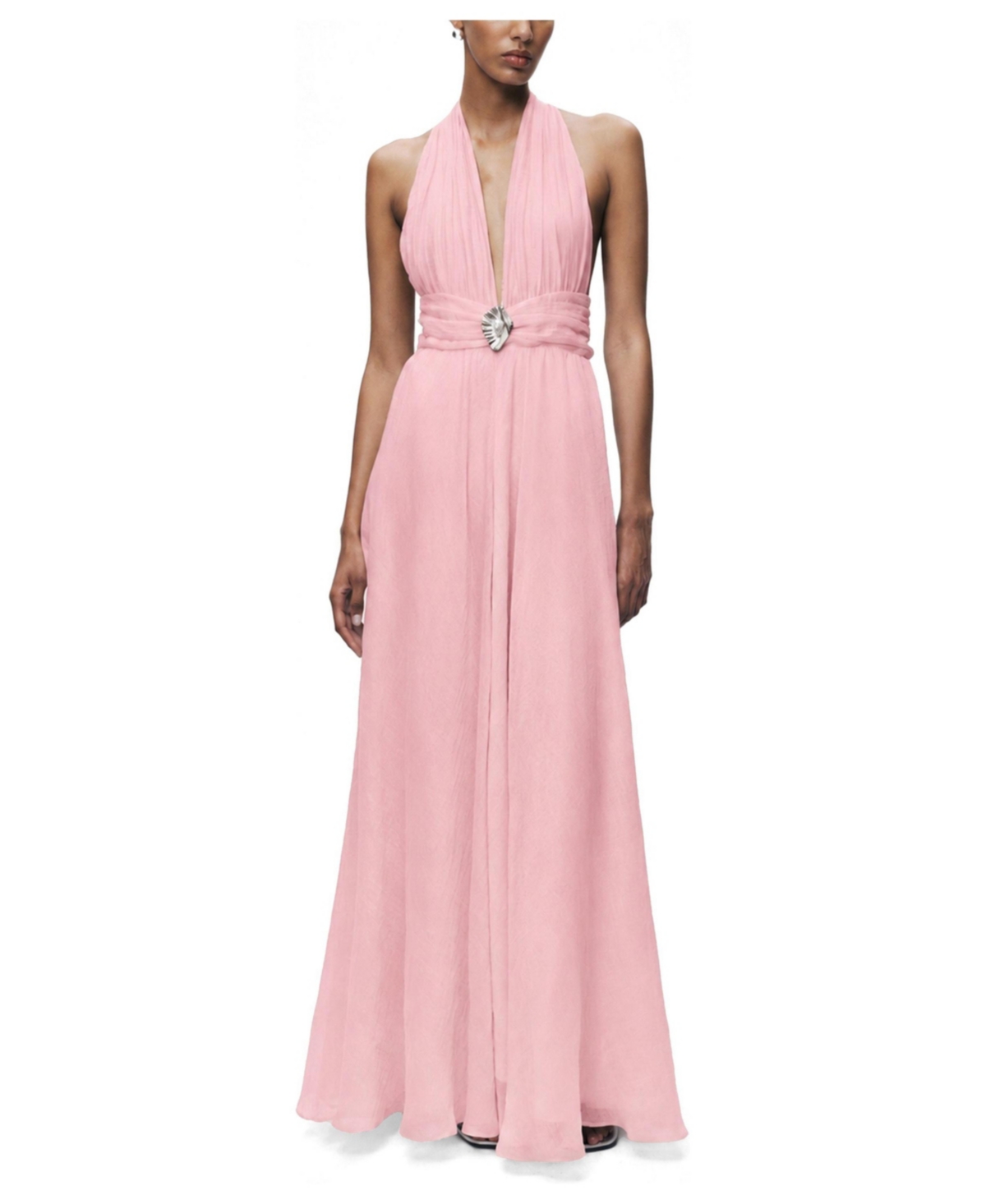 Click here for Nocturne Womens Pleated Halterneck Maxi Dress with... prices