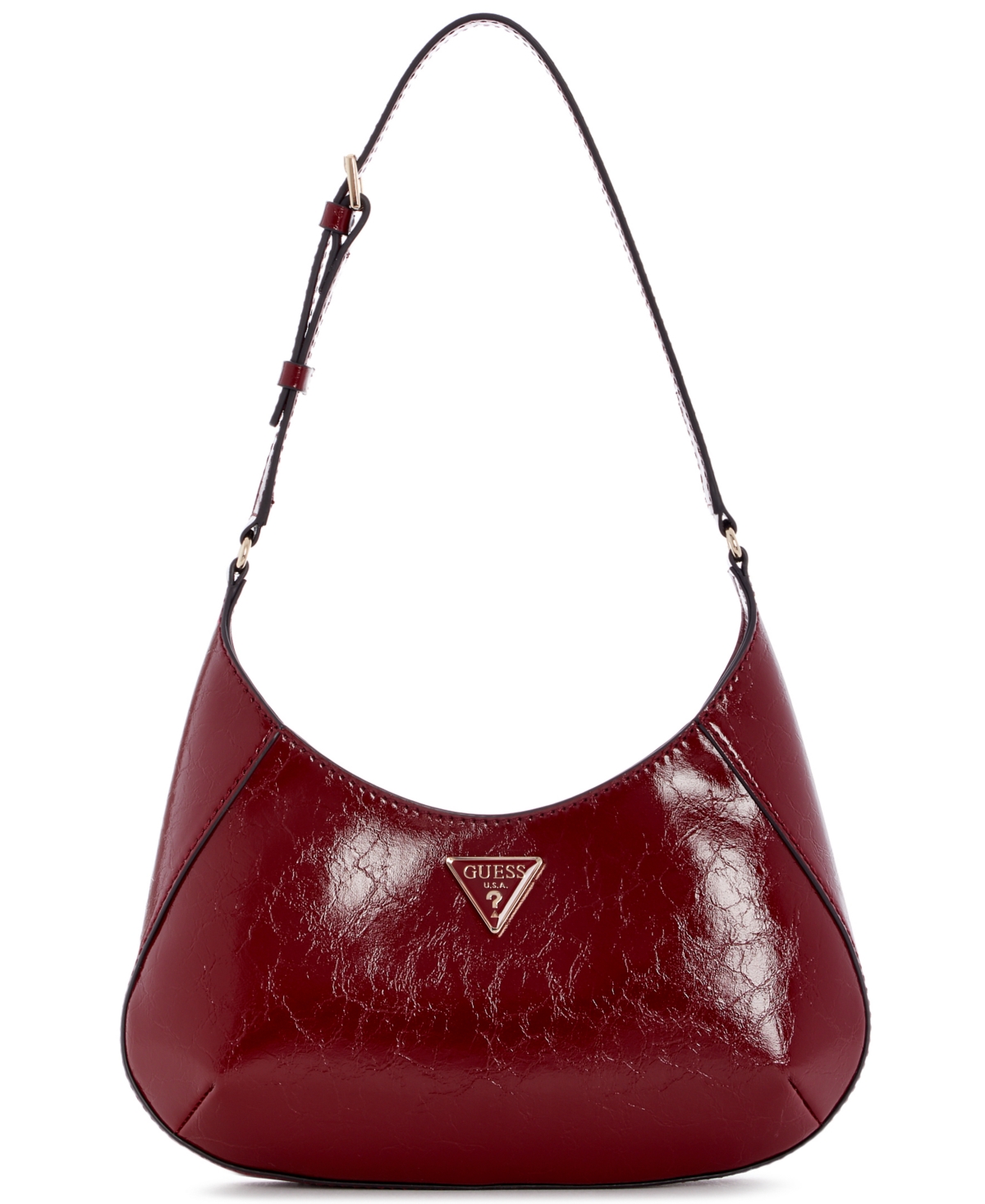 Click here for Guess Shimmer Small Shoulder Handbag - Red prices