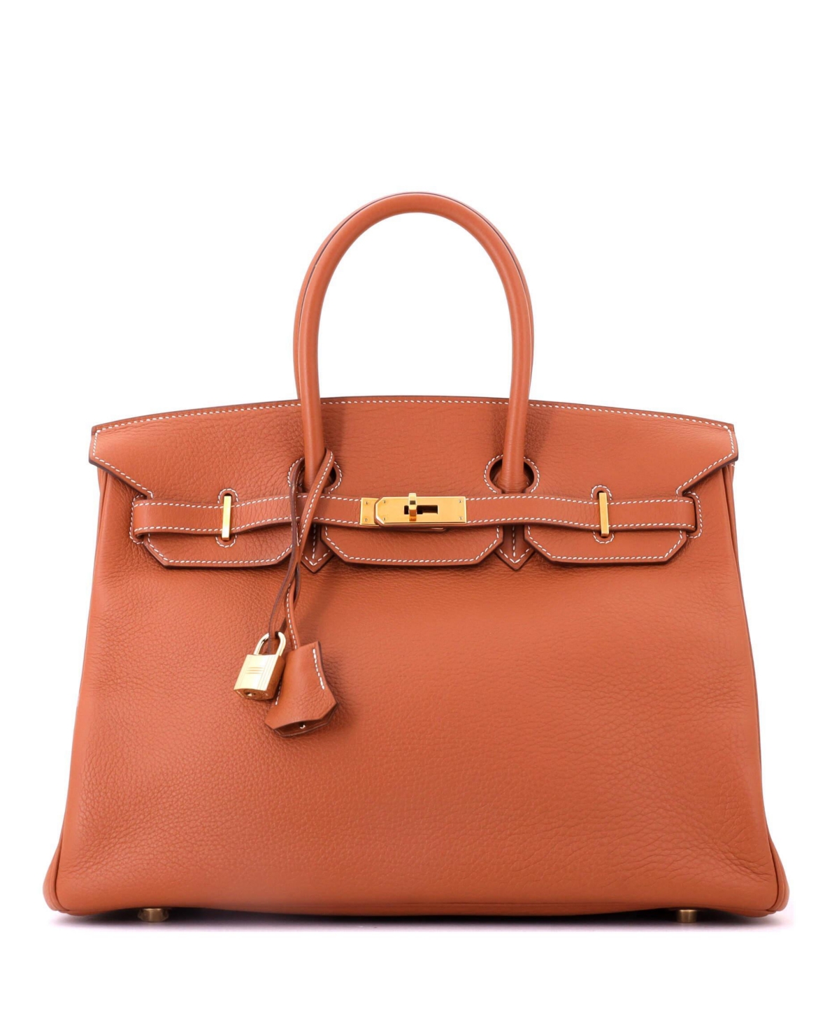 Click here for Pre-Owned HERMES Birkin 35 Handbag Brown Clemence... prices