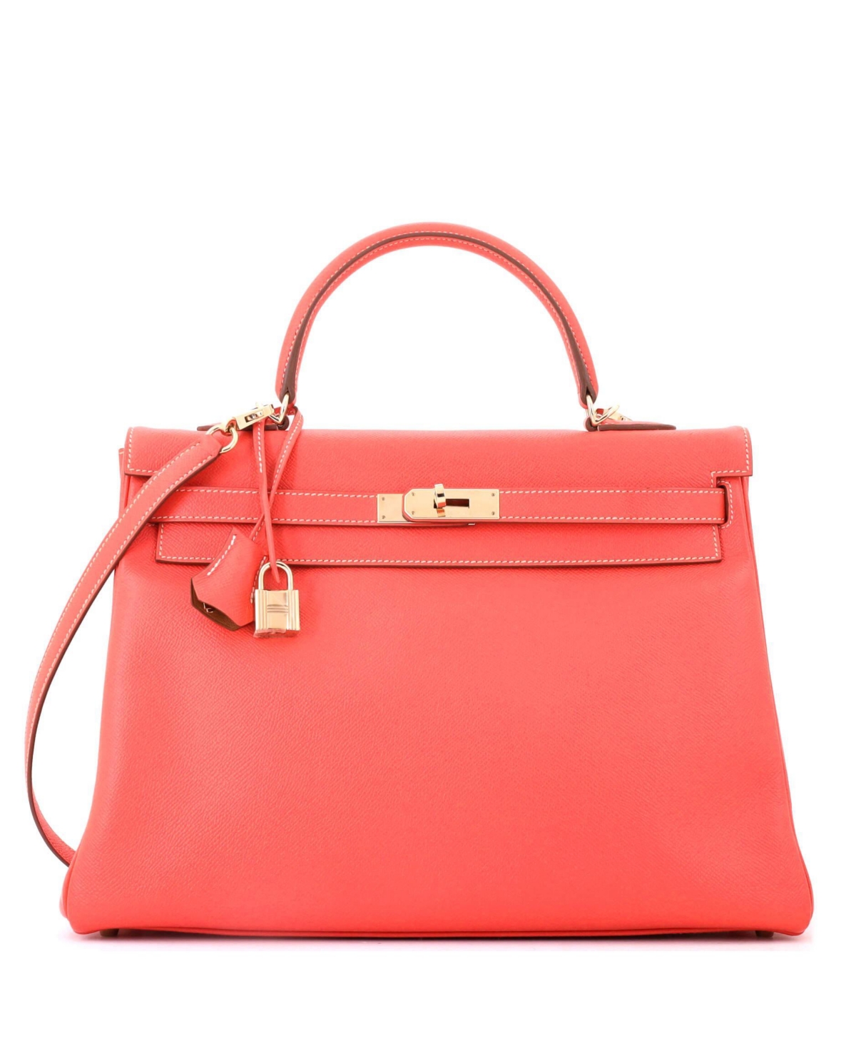 Click here for Pre-Owned HERMES Candy 35 Handbag Epsom - Orange prices