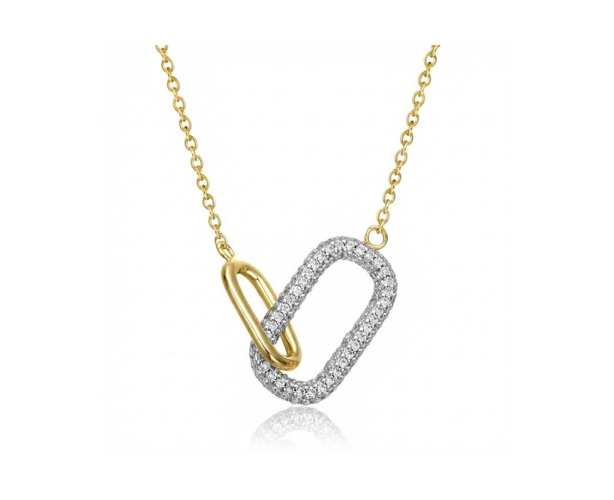 Click here for Rachel Glauber Radiant Cz Two-Tone Texture Interlo... prices