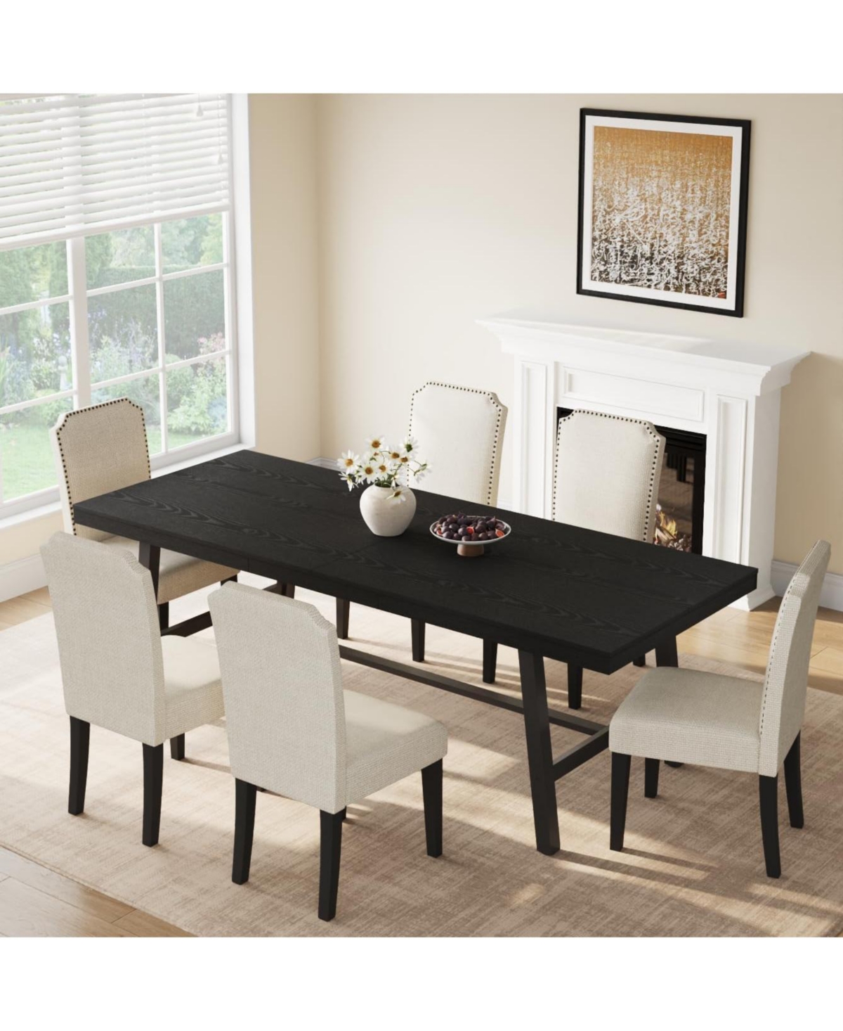 Click here for gaomon Industrial 86.61 Long Kitchen Dining Table... prices
