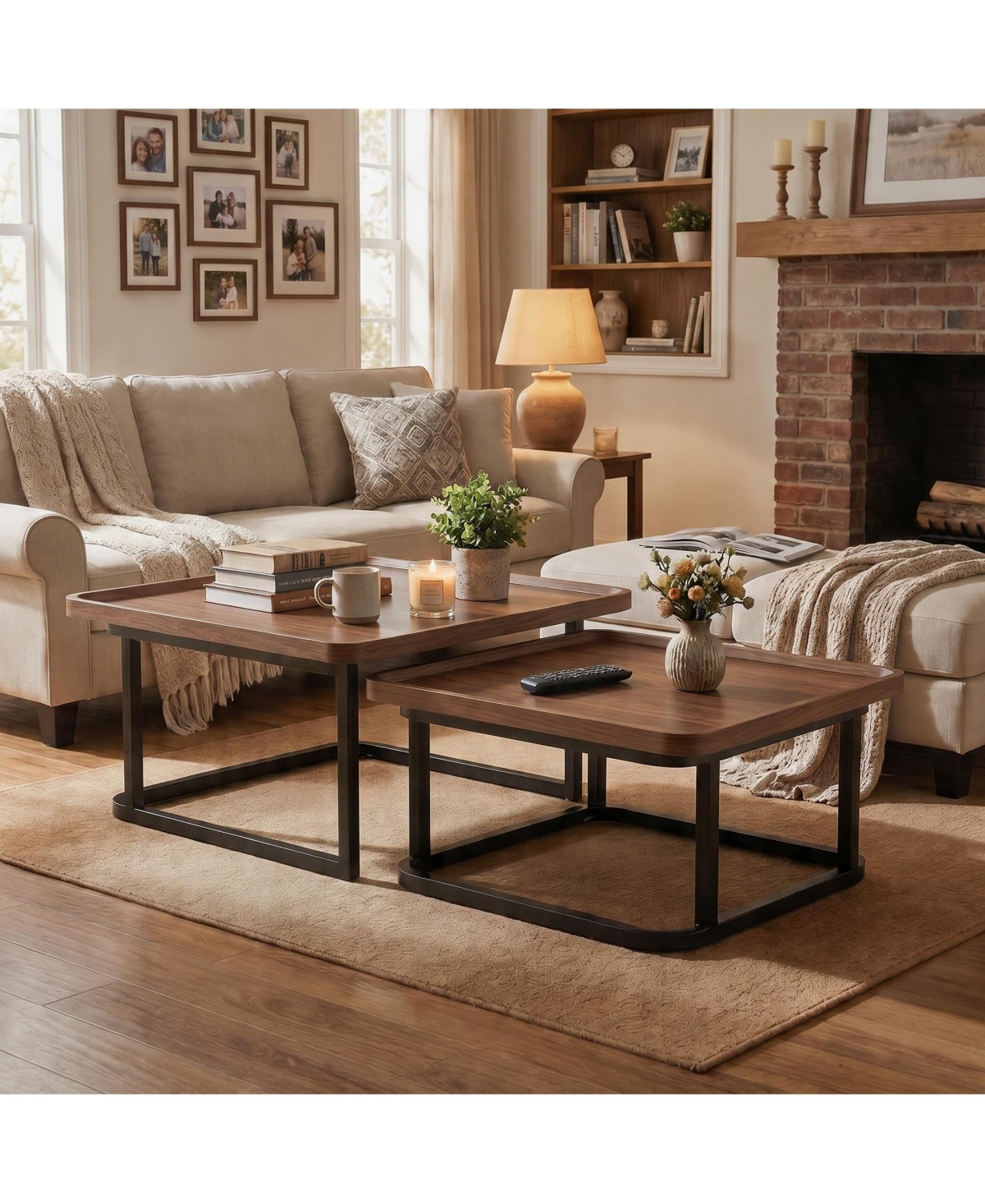 Click here for homfan Coffee Table Set of 2  Square Small Coffee... prices
