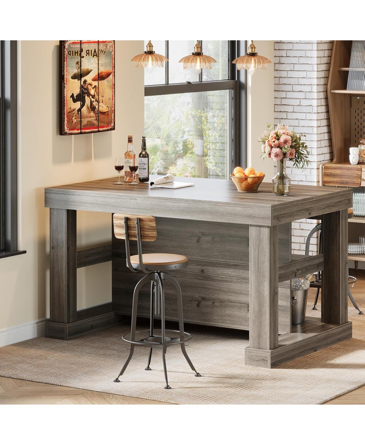 Click here for Tribesigns Bar Table  55-Inch Counter Height Pub T... prices