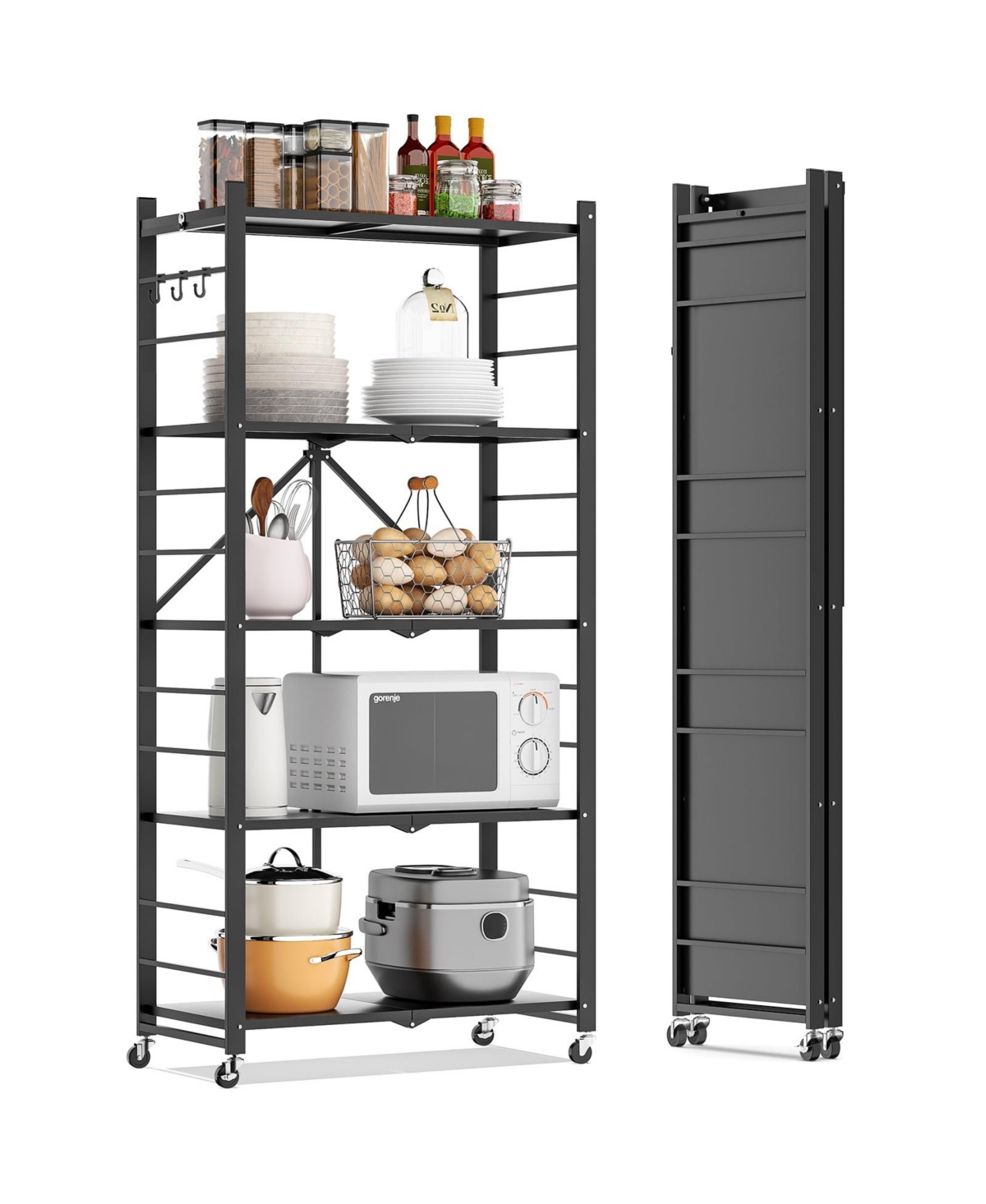Click here for Gouun 5-Tier Foldable Metal Wire Storage Rack with... prices