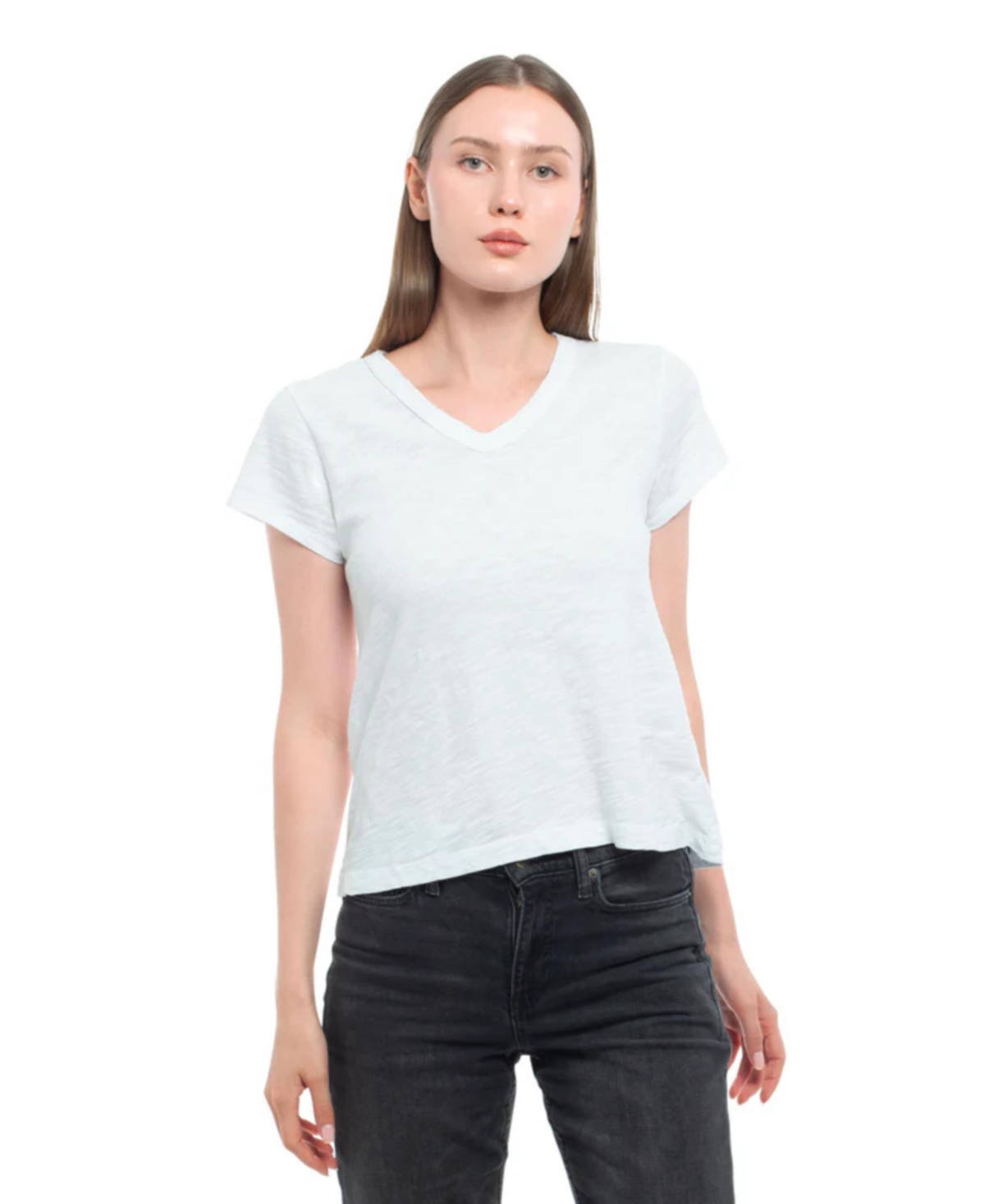 Click here for Wilt Womens V-Neck Baby Tee - White. prices