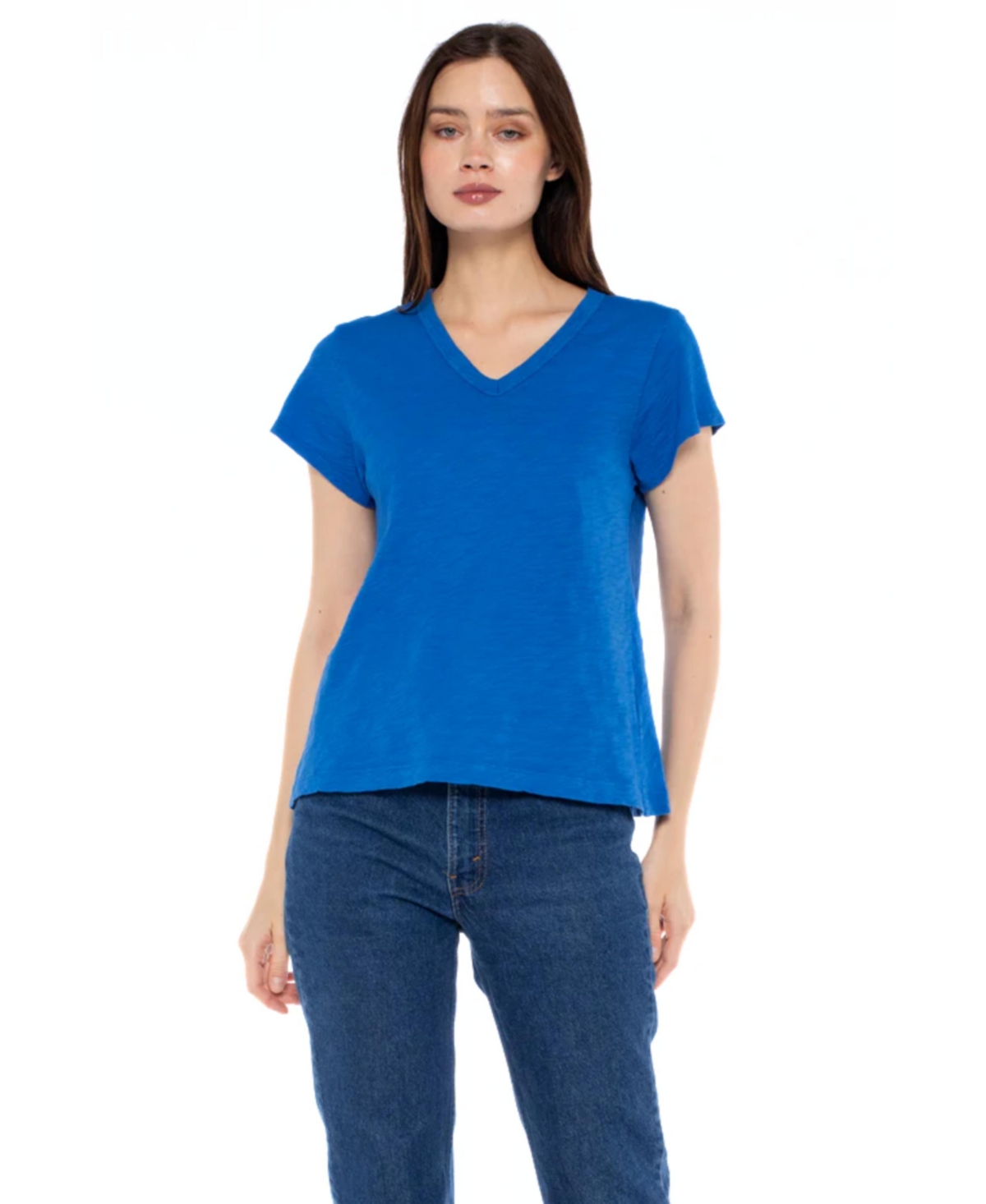 Click here for Wilt Womens V-Neck Baby Tee - Cobalt prices