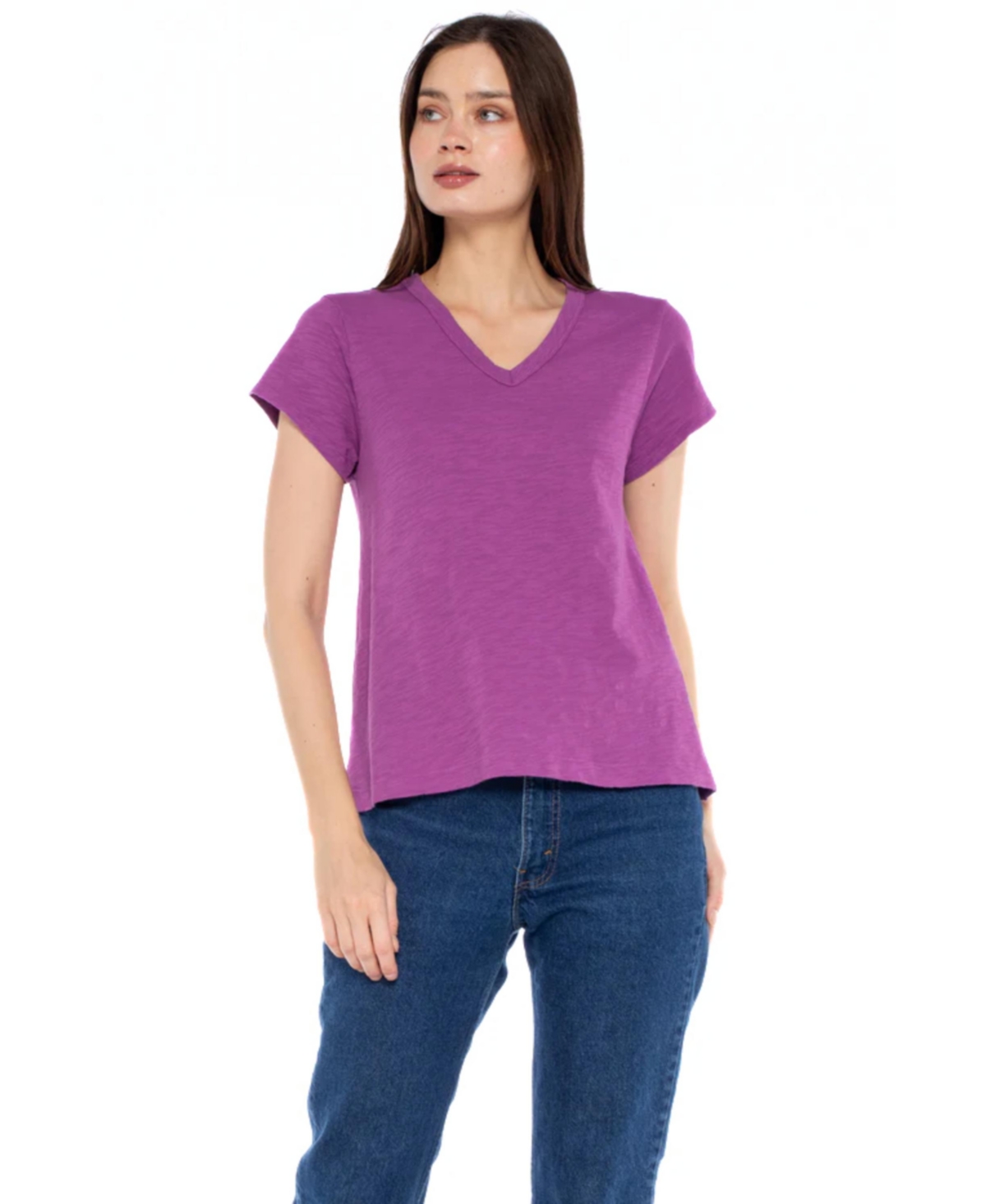 Click here for Wilt Womens V-Neck Baby Tee - Fig prices