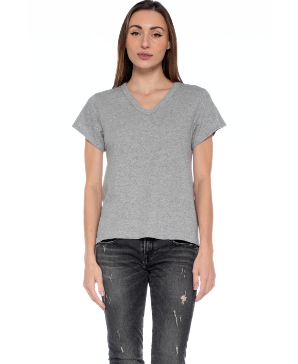 Click here for Wilt Womens V-Neck Baby Tee - Grey heather prices