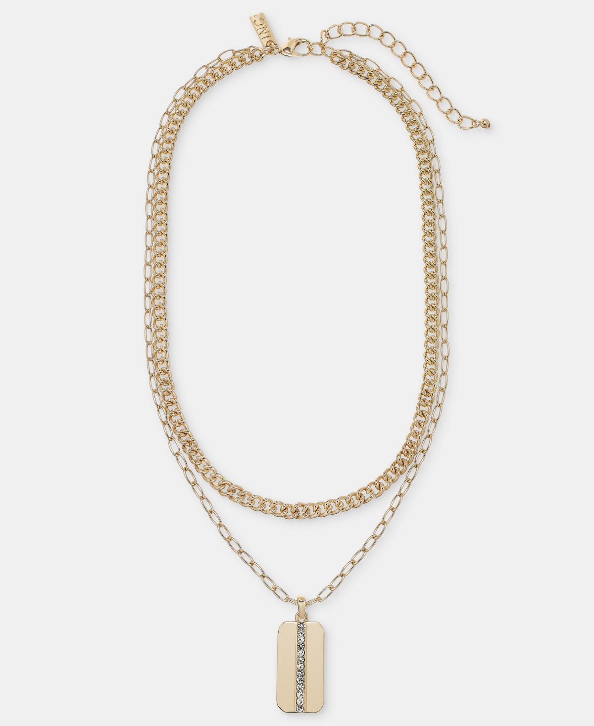 Click here for I.n.c. International Concepts Pave Dog Tag Layered... prices
