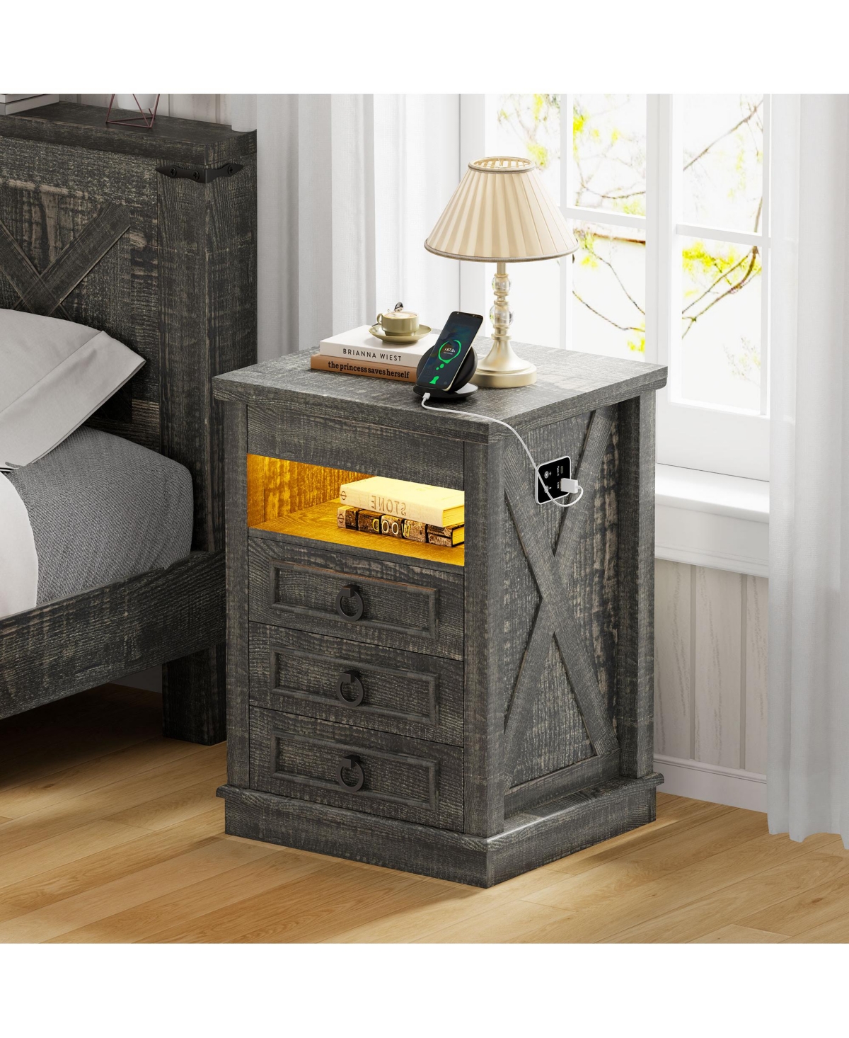 Click here for Vlsrka 3-Drawer Nightstand with Hidden Storage  Mo... prices