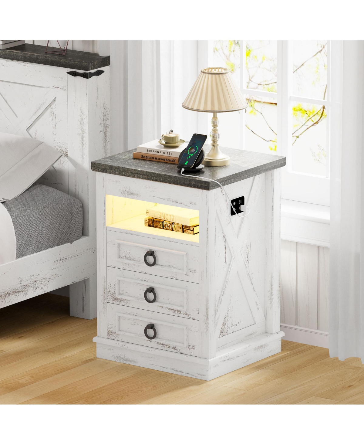 Click here for Vlsrka 3-Drawer Nightstand with Hidden Storage  Mo... prices