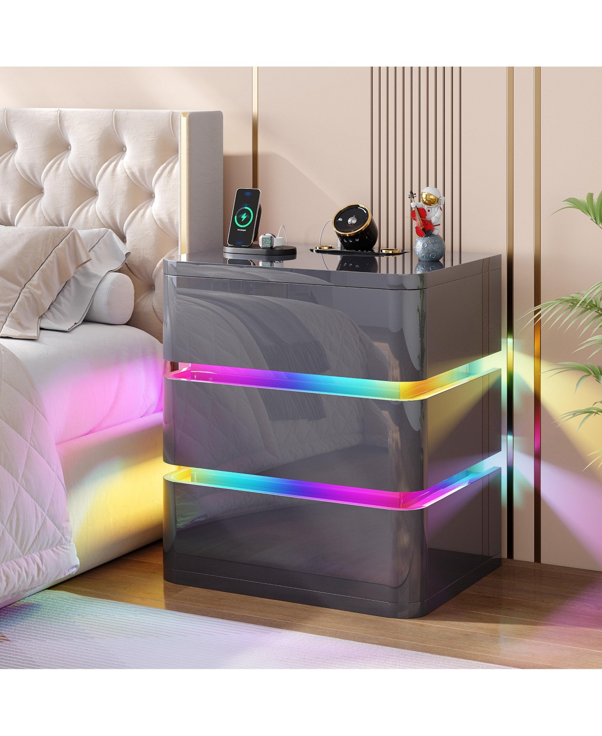 Click here for Vlsrka 3-Drawer Nightstand with Electronic Lock  R... prices